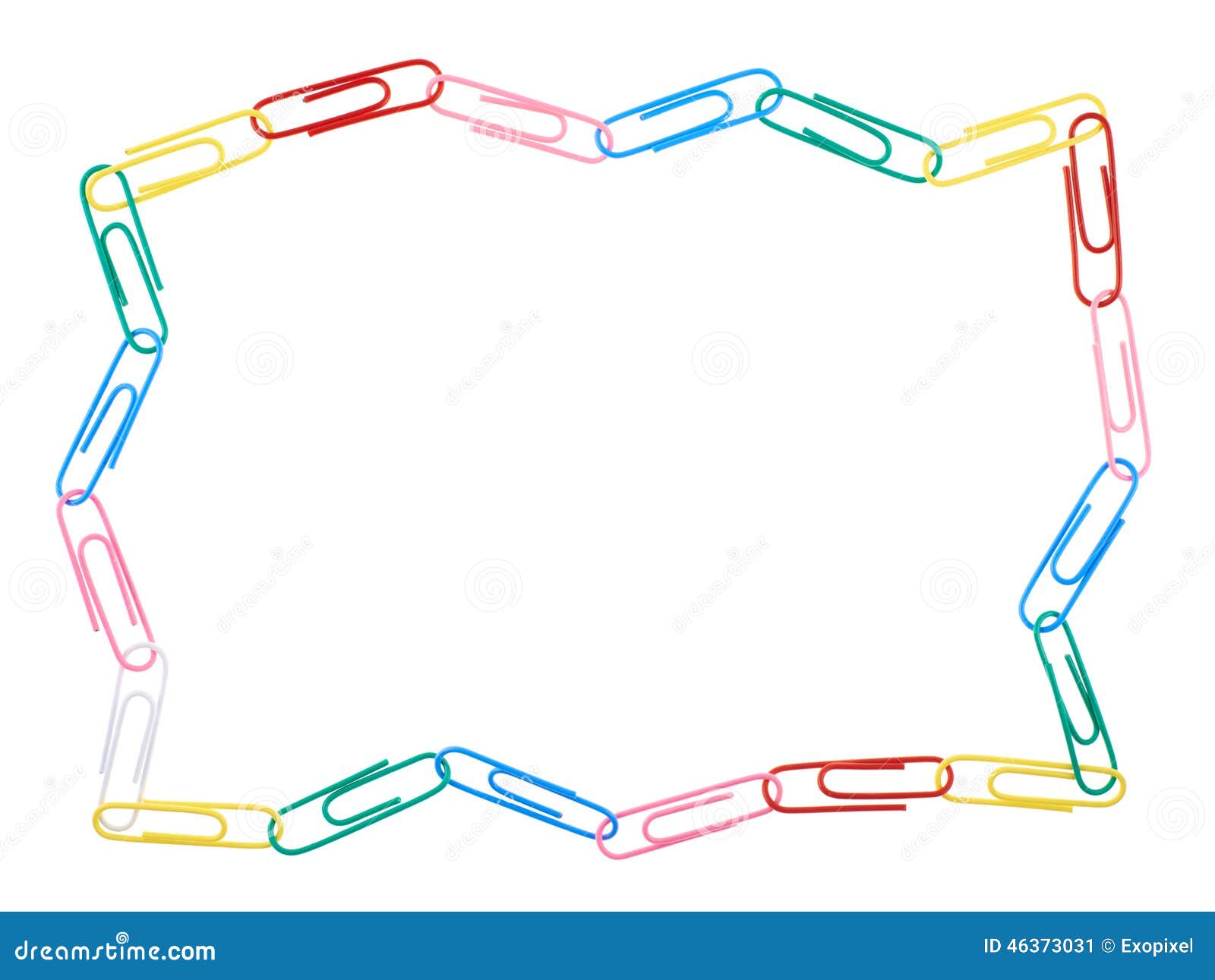 Zigzag Frame Made of Paper Clips Stock Image - Image of metal ...