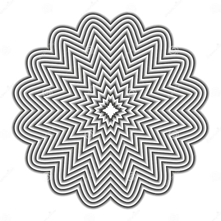 Zigzag Layered Design. Concentric Star Pattern. Bold Abstract Graphic ...