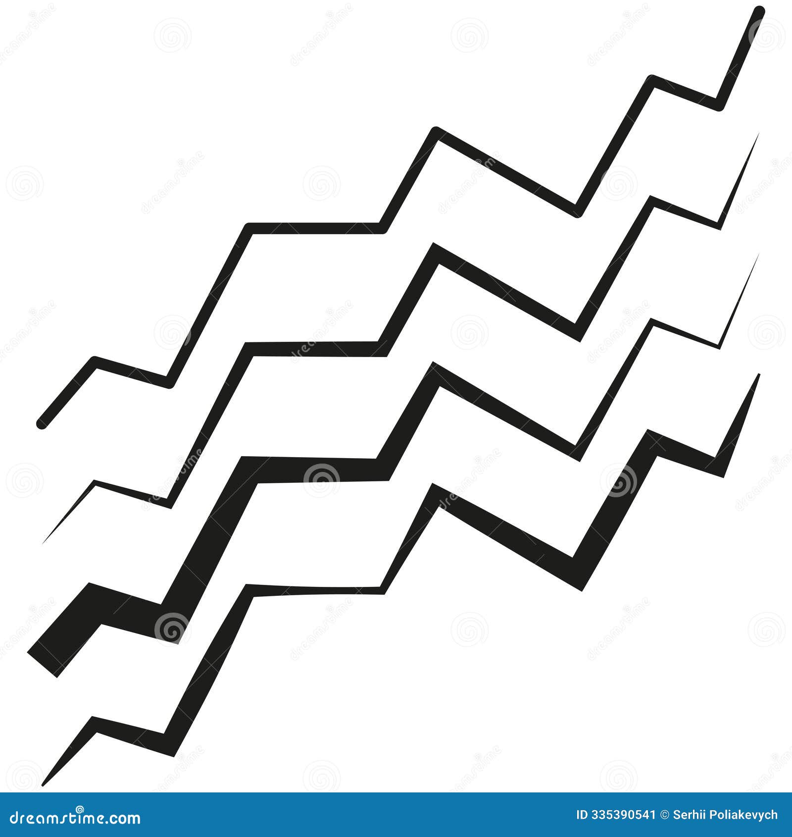 Zigzag Line Icon Sharp Angular Shape Abstract Jagged Pattern Dynamic Vector Illustration