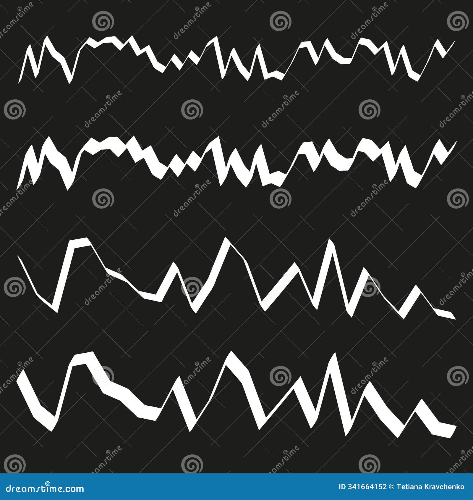 Zigzag Line Pattern. Black Jagged Vector. Abstract Irregular Shape ...