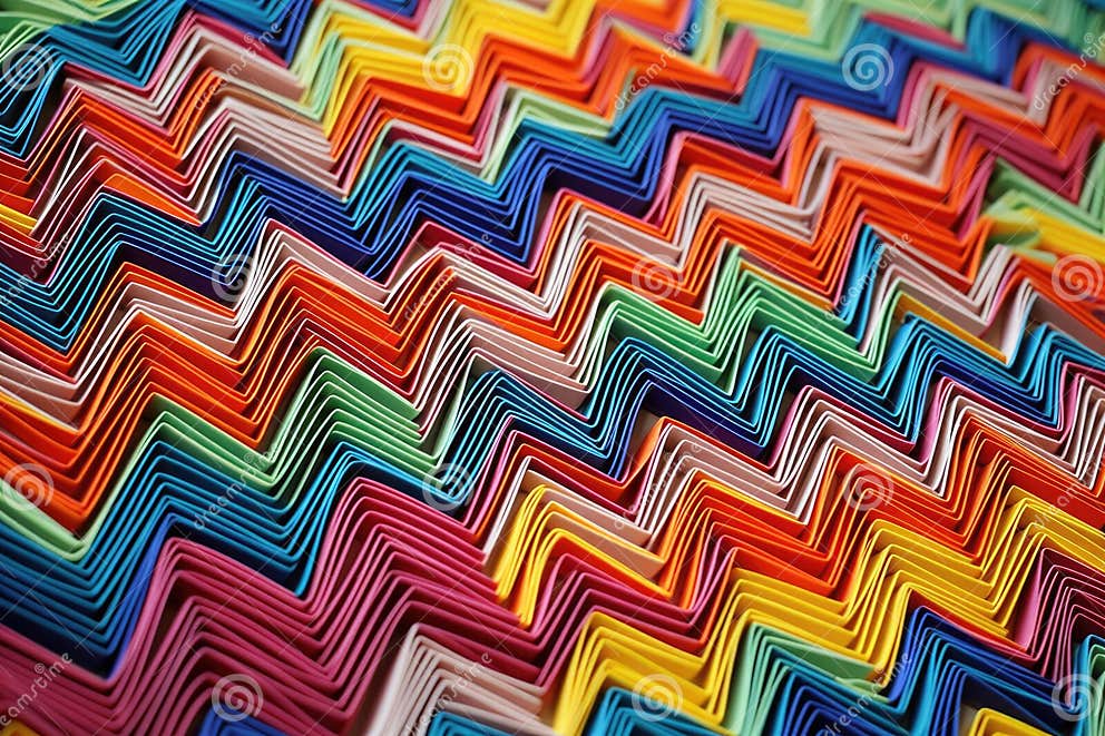 Zigzag Patterns Created Using Diverse Colored Paper Clips Stock Image ...