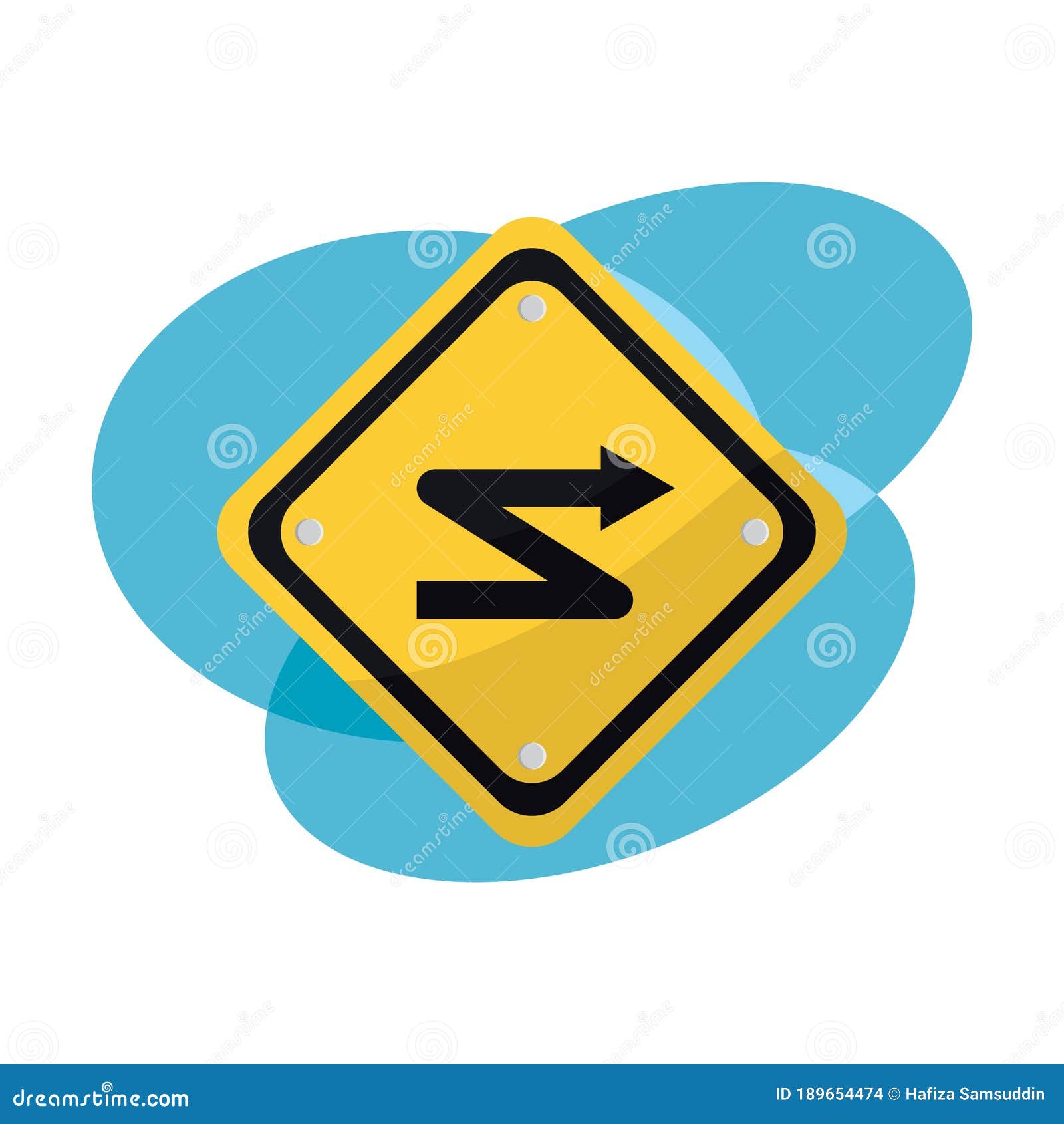 Zigzag Road Sign. Vector Illustration Decorative Design Stock Vector ...