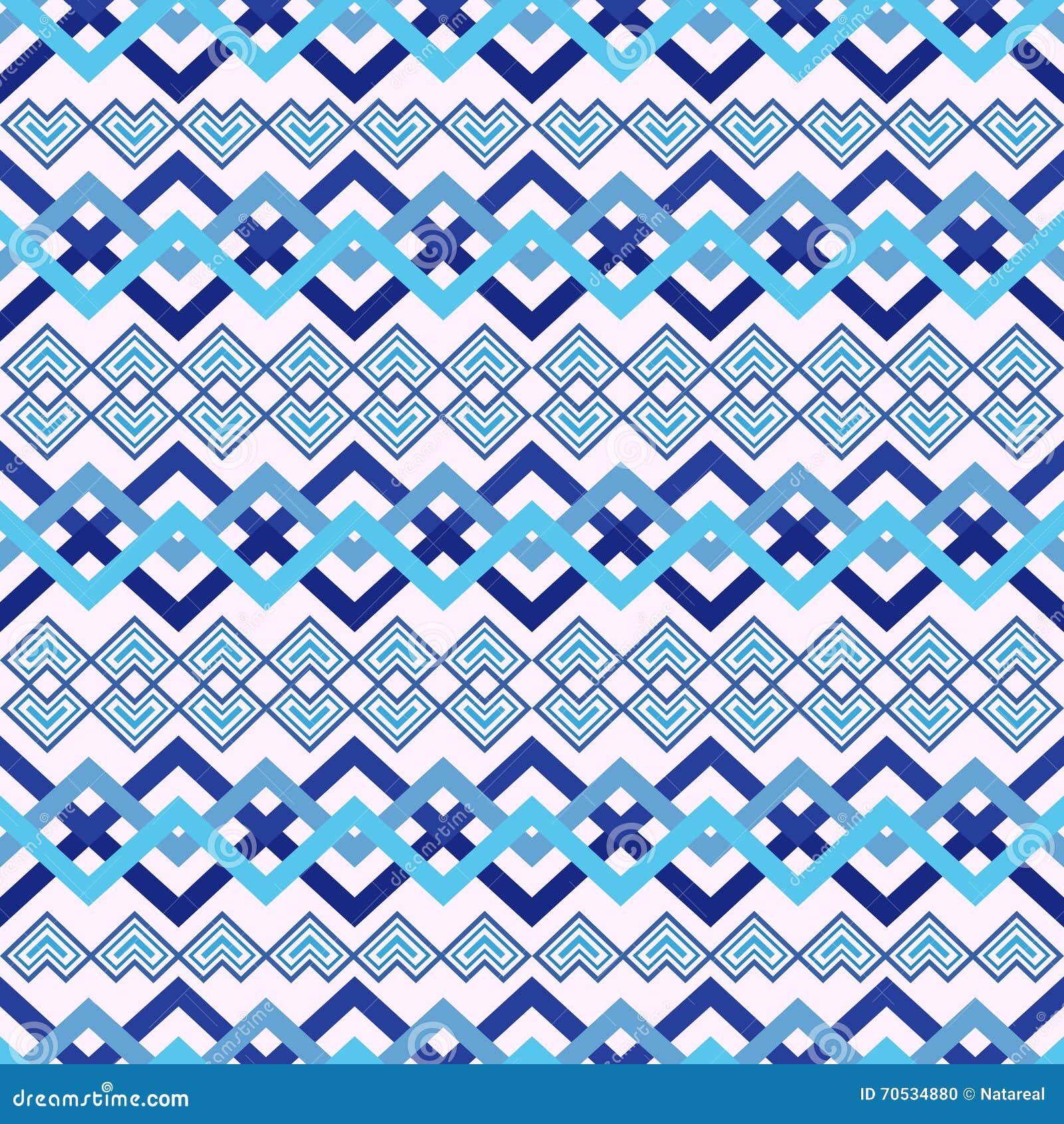 Zigzag Seamless Pattern in Blue Stock Vector - Illustration of ornament ...
