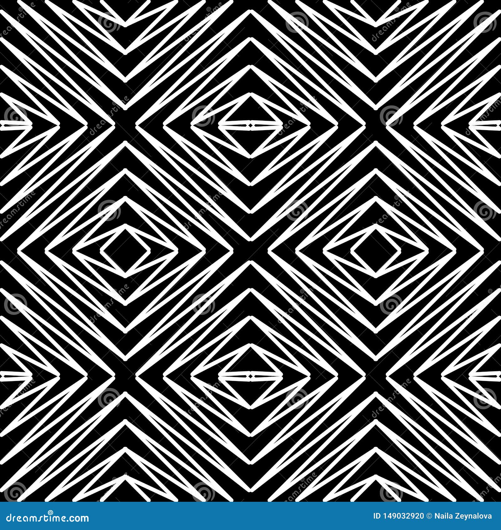 Zigzag Seamless Pattern. Zig Zag Black and White Monochrome Vector ...