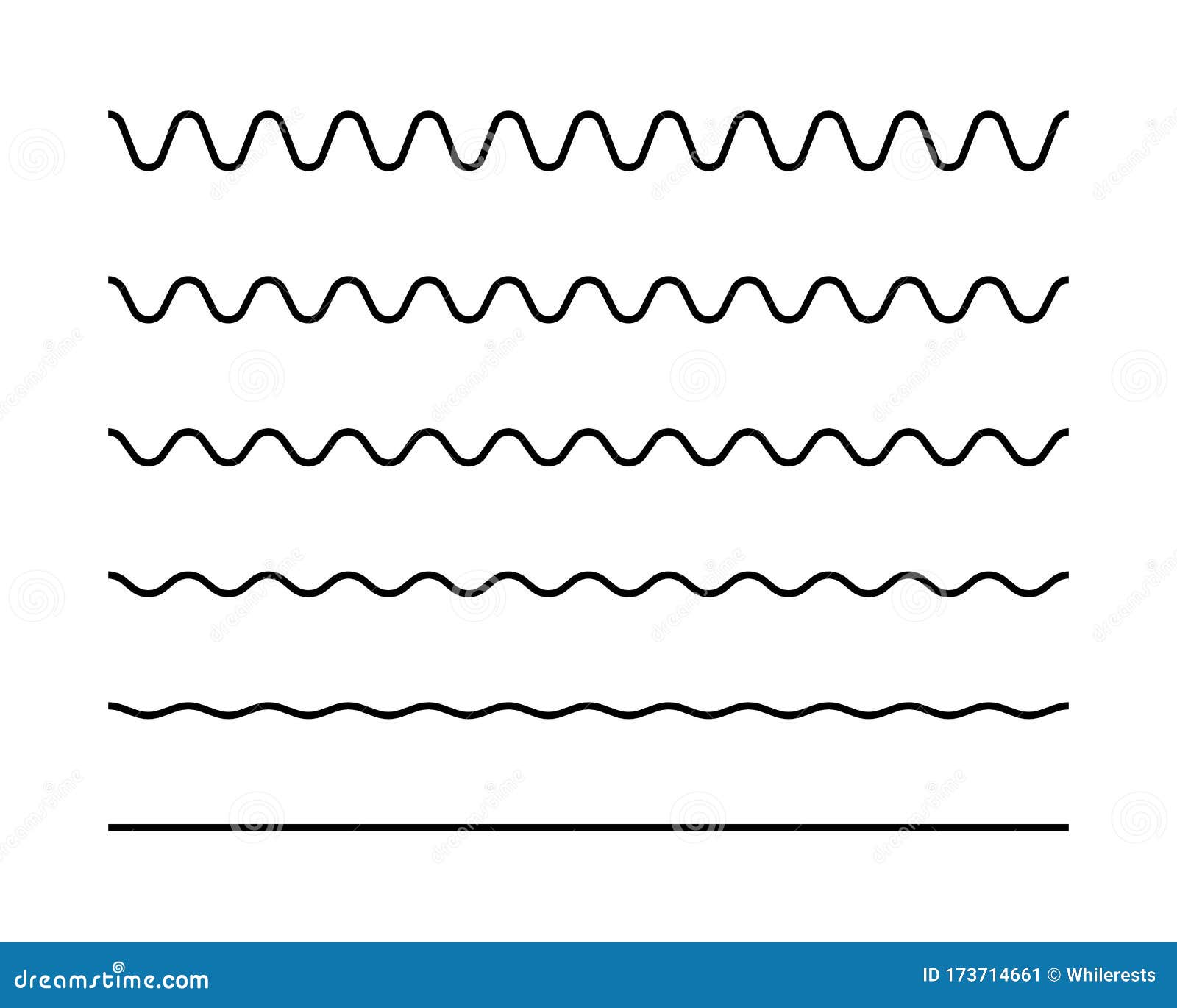 Zigzag Seamless Wave Lines Set. Wavy Wiggly Black Horizontal Line with ... Zigzag Seamless Wave Lines Set. Wavy Wiggly Black Horizontal Line with ...