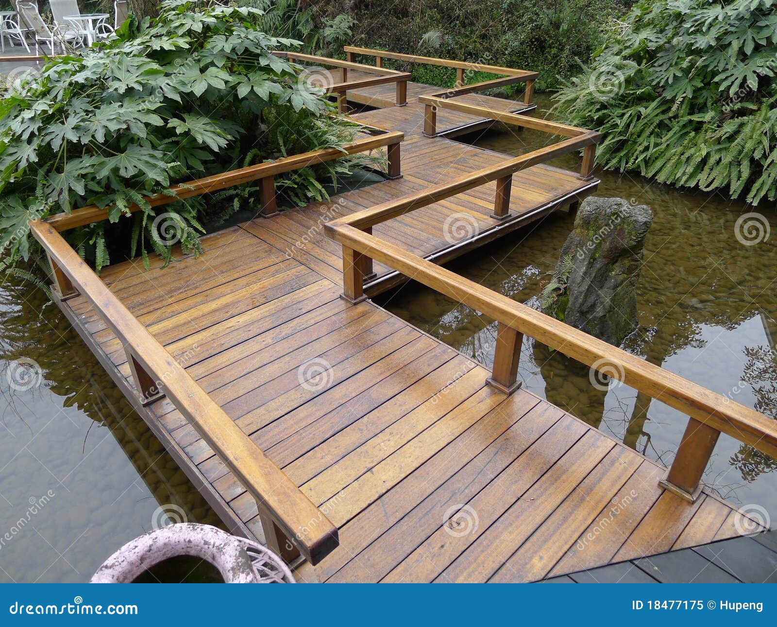 Zigzag Style Wooden Footbridge Stock Image - Image of boardwalk, bridge ...