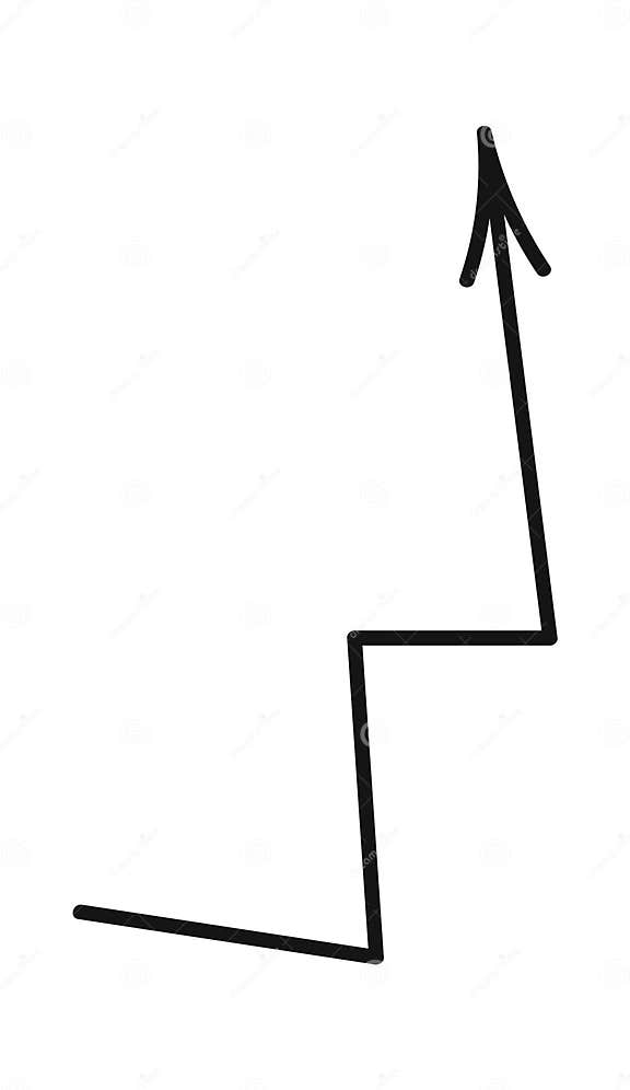 Zigzag Upward Arrow Drawing Symbol Stock Illustration - Illustration of ...