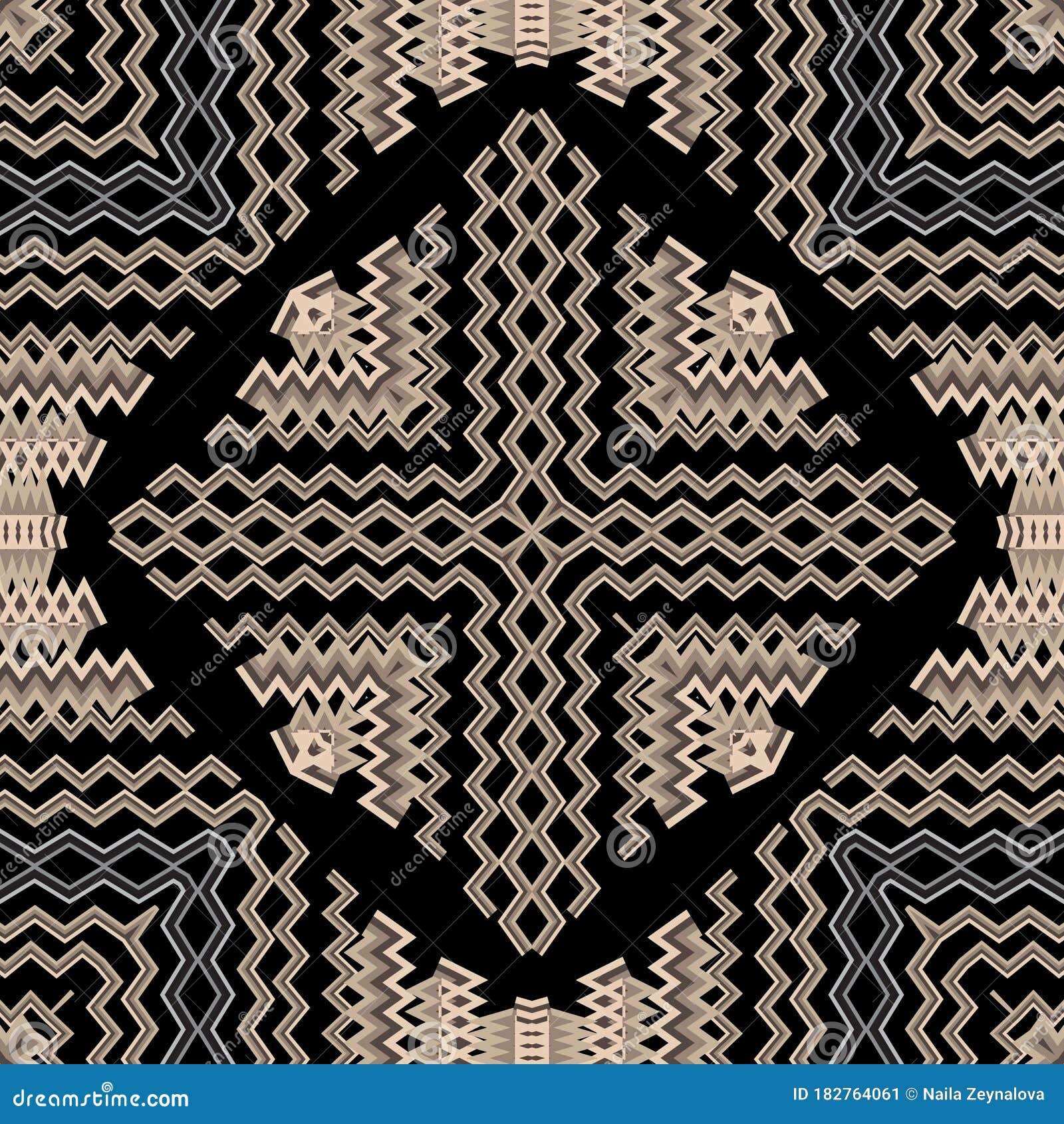 Zigzag Vector Seamless Pattern. Geometric Abstract Ornamental Background. Creative Modern Design ...