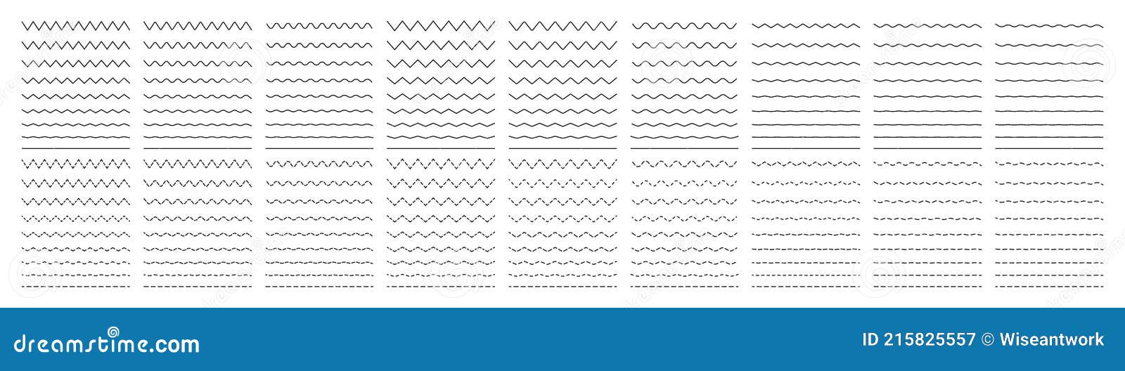 Wiggly Squiggle Lines. Wiggle Waves Set. Wavy Vector Line ...