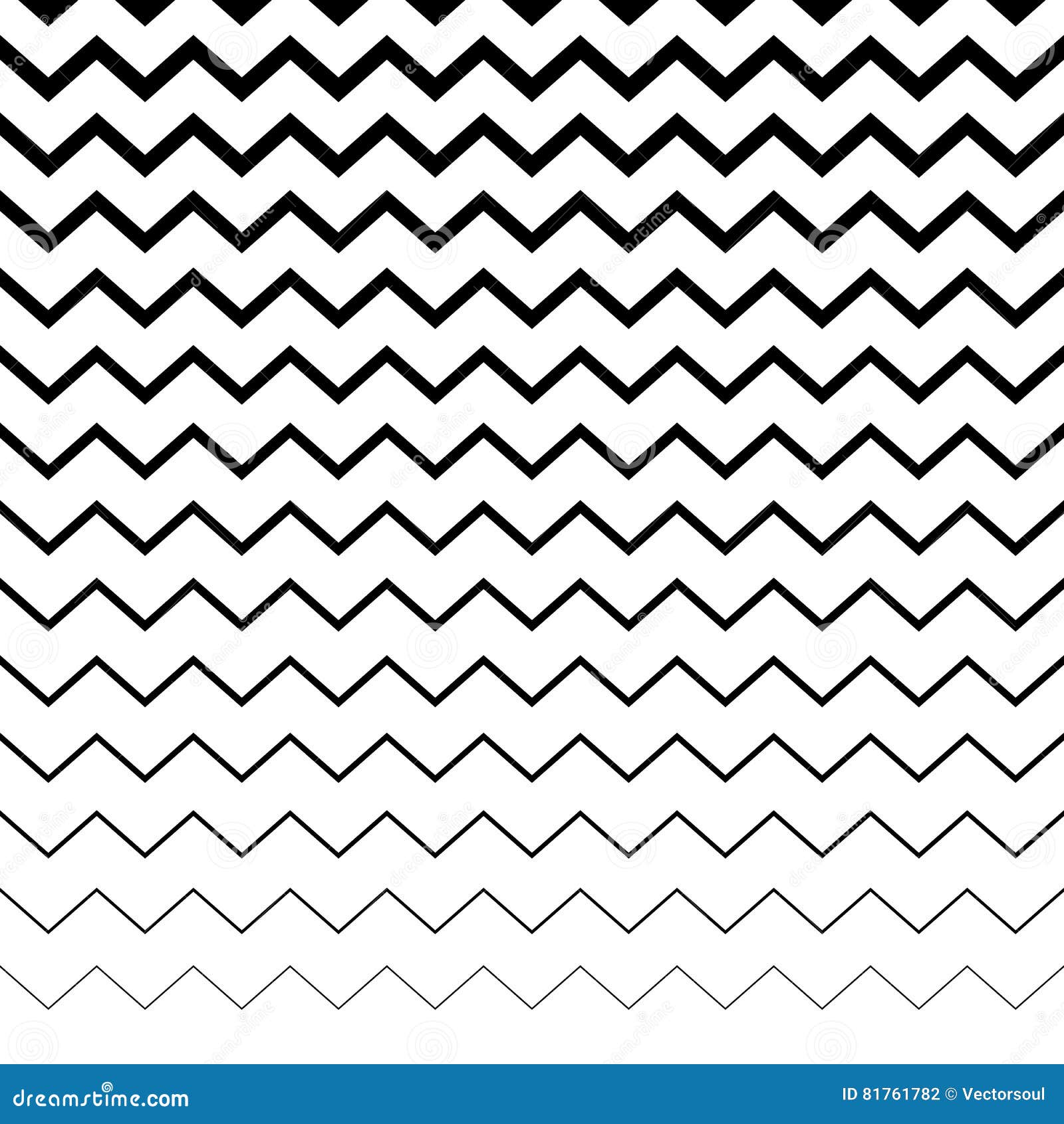 Zigzag, Wavy Irregular Lines Pattern. Horizontally Repeatable Stock ...