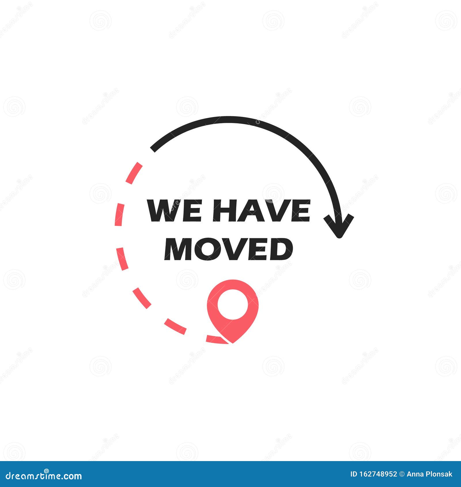 We Zijn Verhuisd Vectorlogo Vector Illustratie - Illustration of teller ...