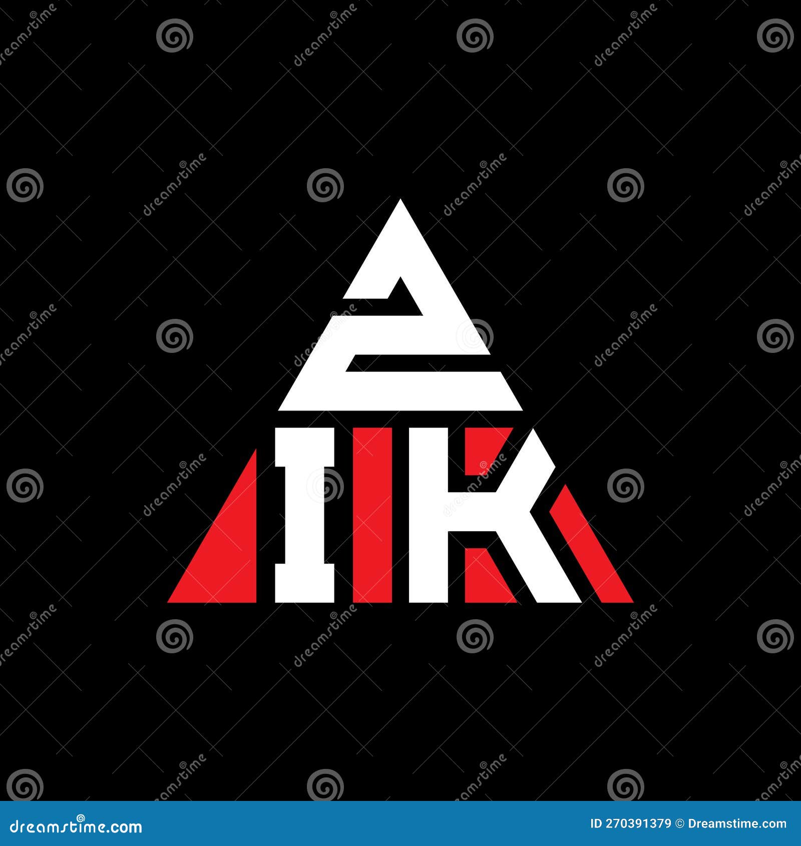 ZIK Triangle Letter Logo Design with Triangle Shape. ZIK Triangle Logo ...