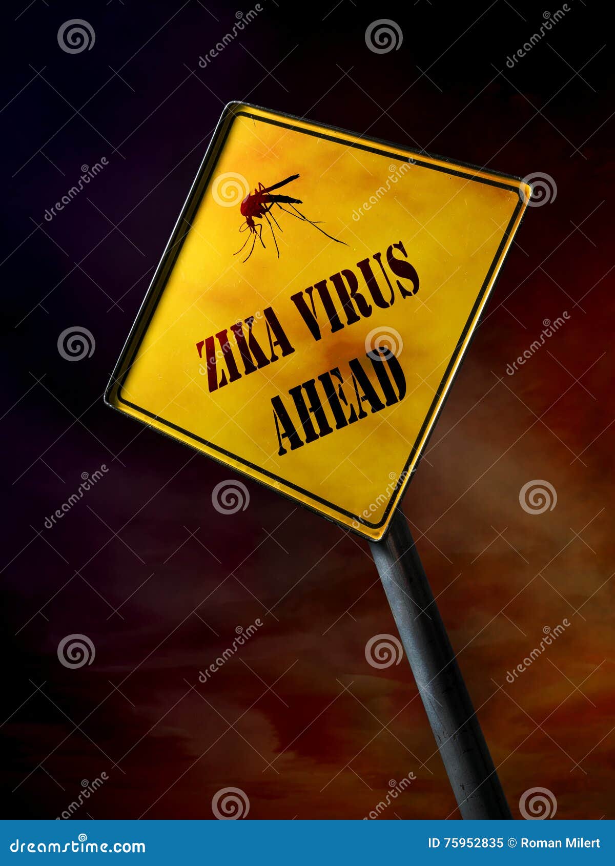 ZIKA virus ahead sign stock image. Image of insect, yellow - 75952835