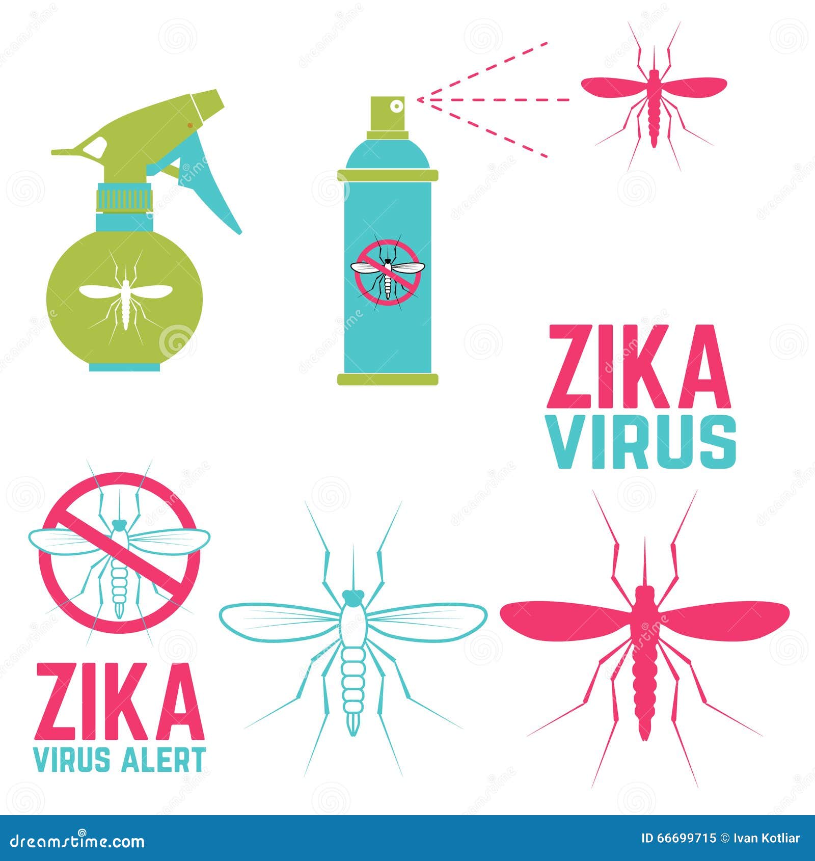 Zika Virus Alert. Set of Design Elements Stock Vector - Illustration of ...