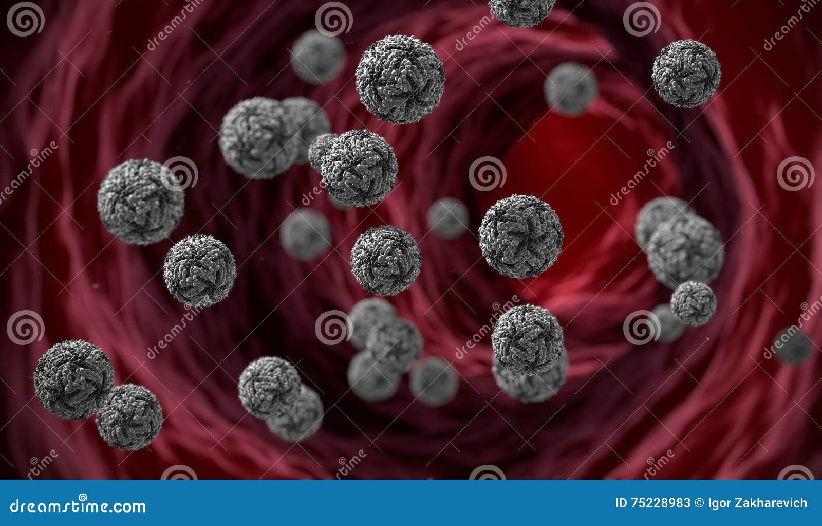 Zika Virus in Blood Vessel, Stock Illustration - Illustration of ...