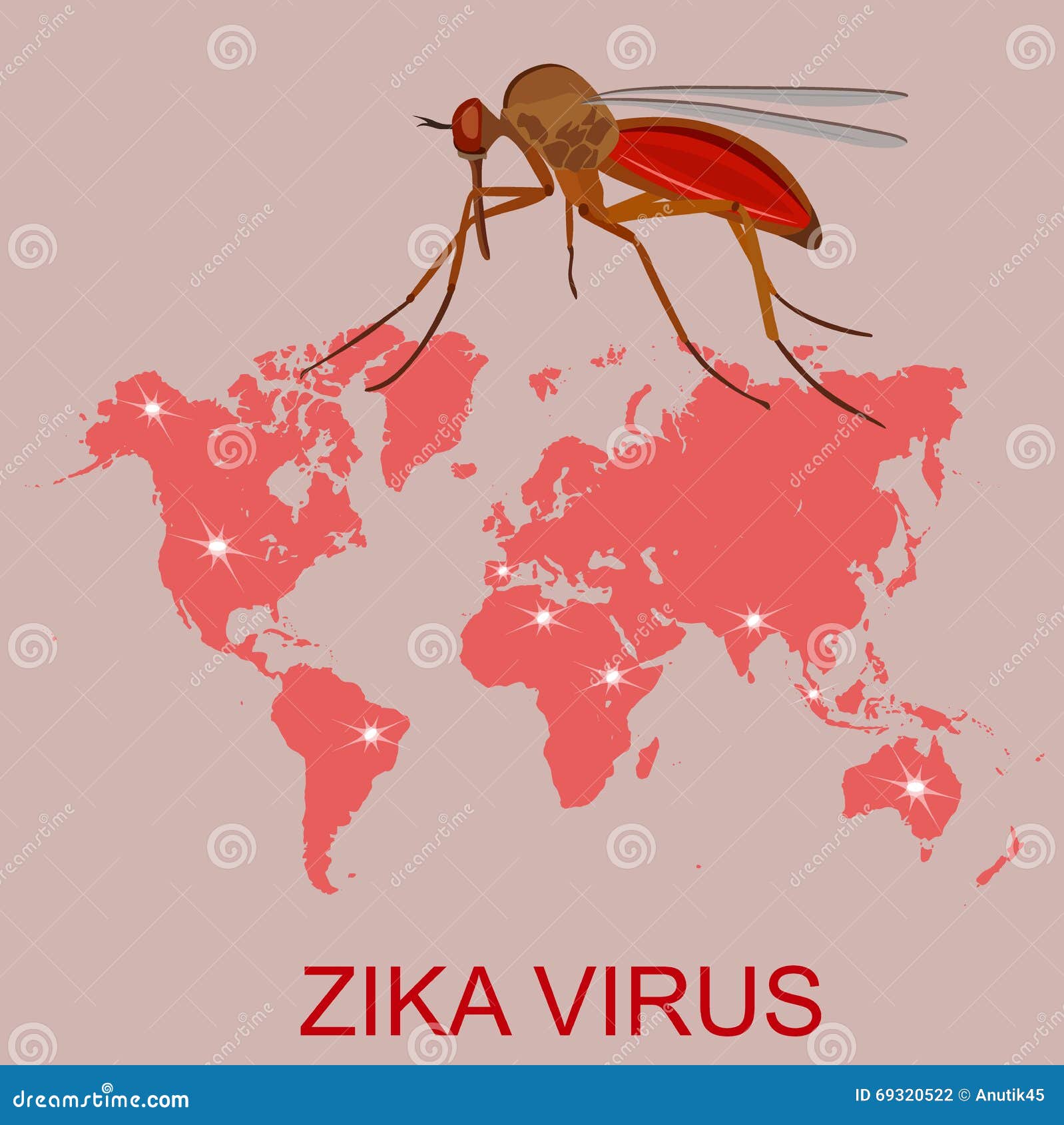 Zika Virus Concept, Vector Illustration Stock Vector - Illustration of ...
