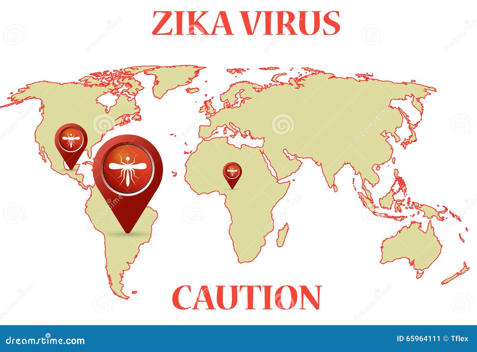 Zika Virus With Mosquito Earth Map Infographic Cartoon Vector ...