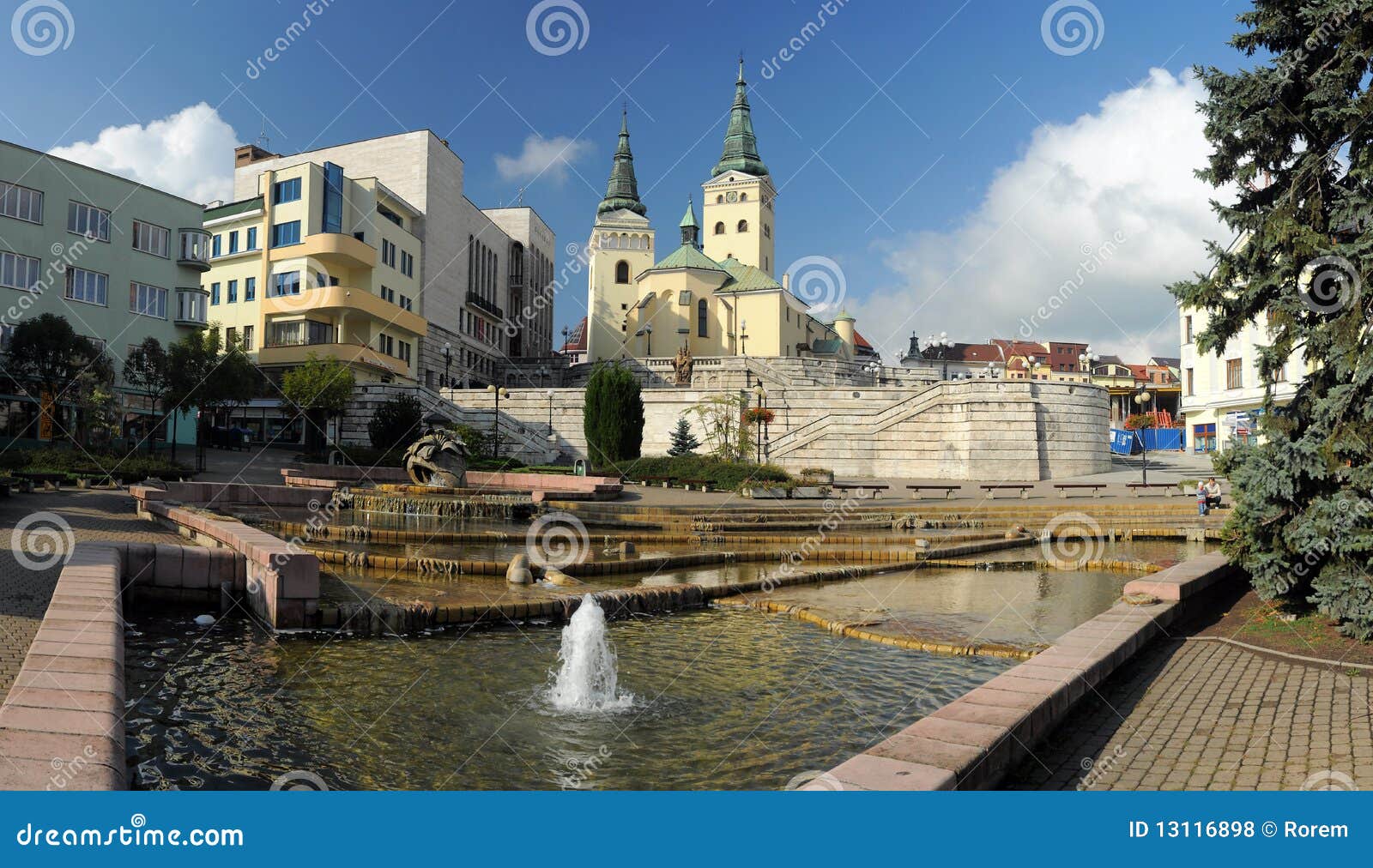 Zilina stock photo. Image of fountain, panorama, attraction - 13116898