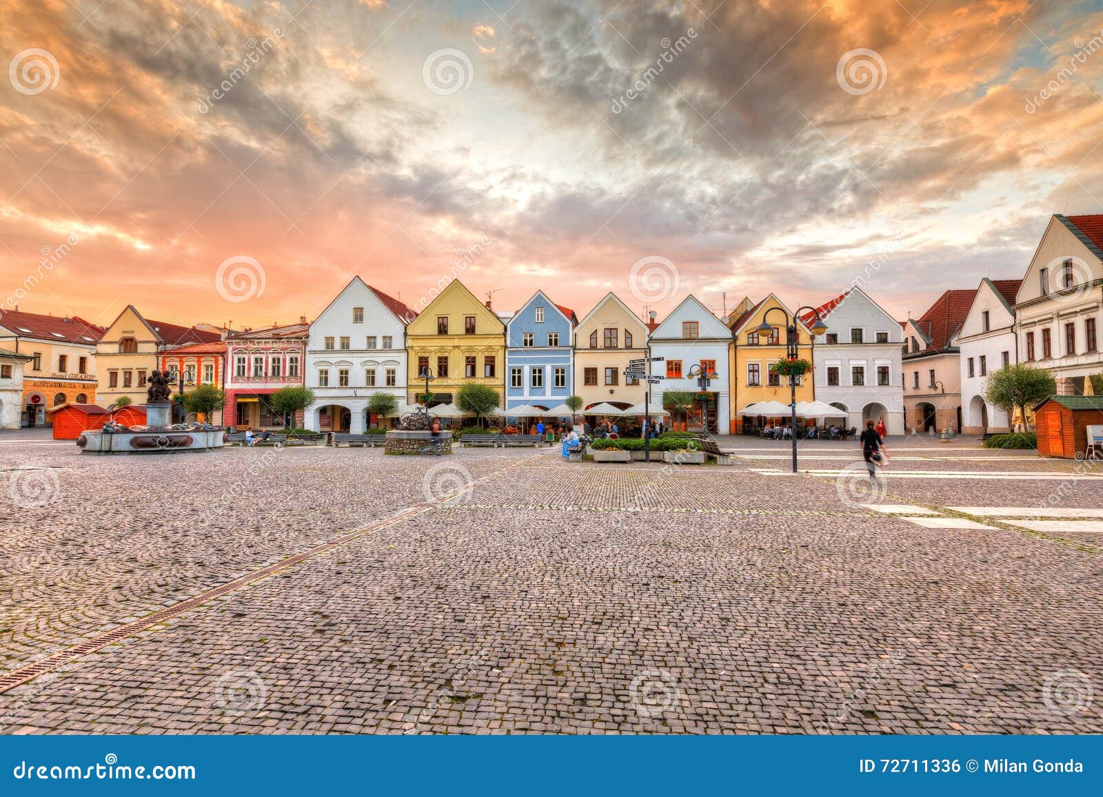 Zilina editorial photo. Image of church, sunset, square - 72711336