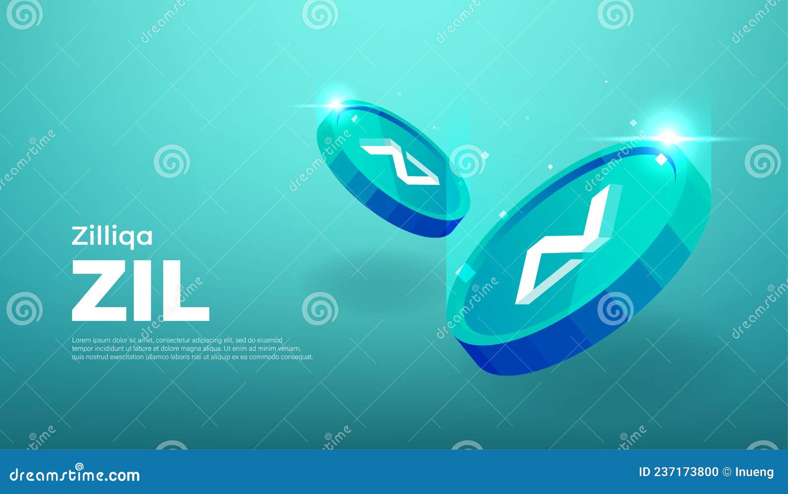 Zilliqa ZIL Crypto Currency Themed Banner Stock Vector - Illustration ...