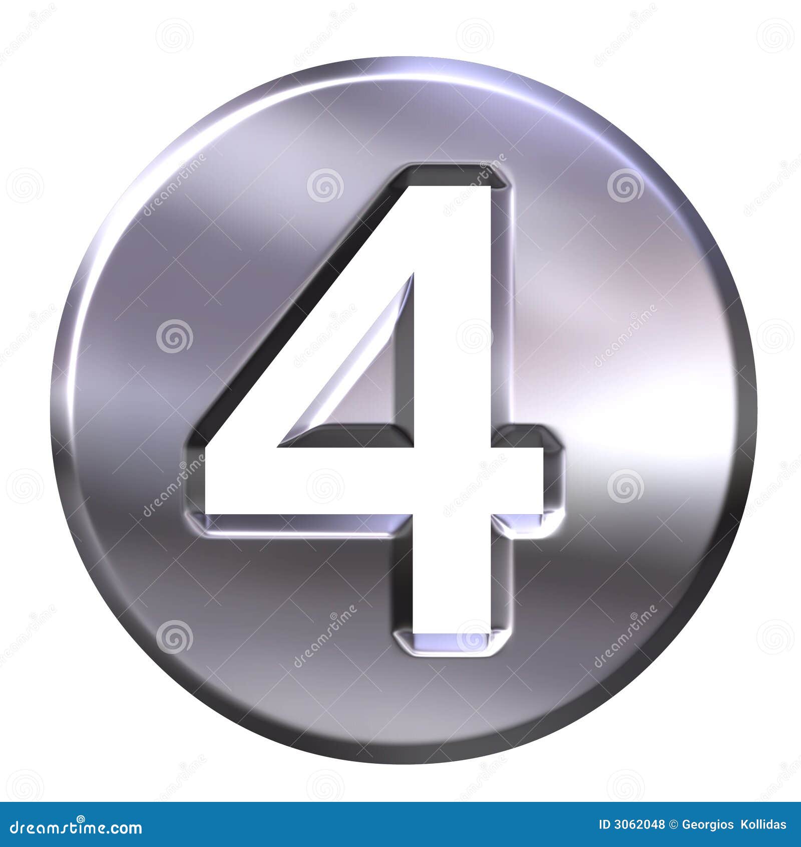 Zilver Frame Nummer 4 stock illustratie. Illustration of grappig - 3062048