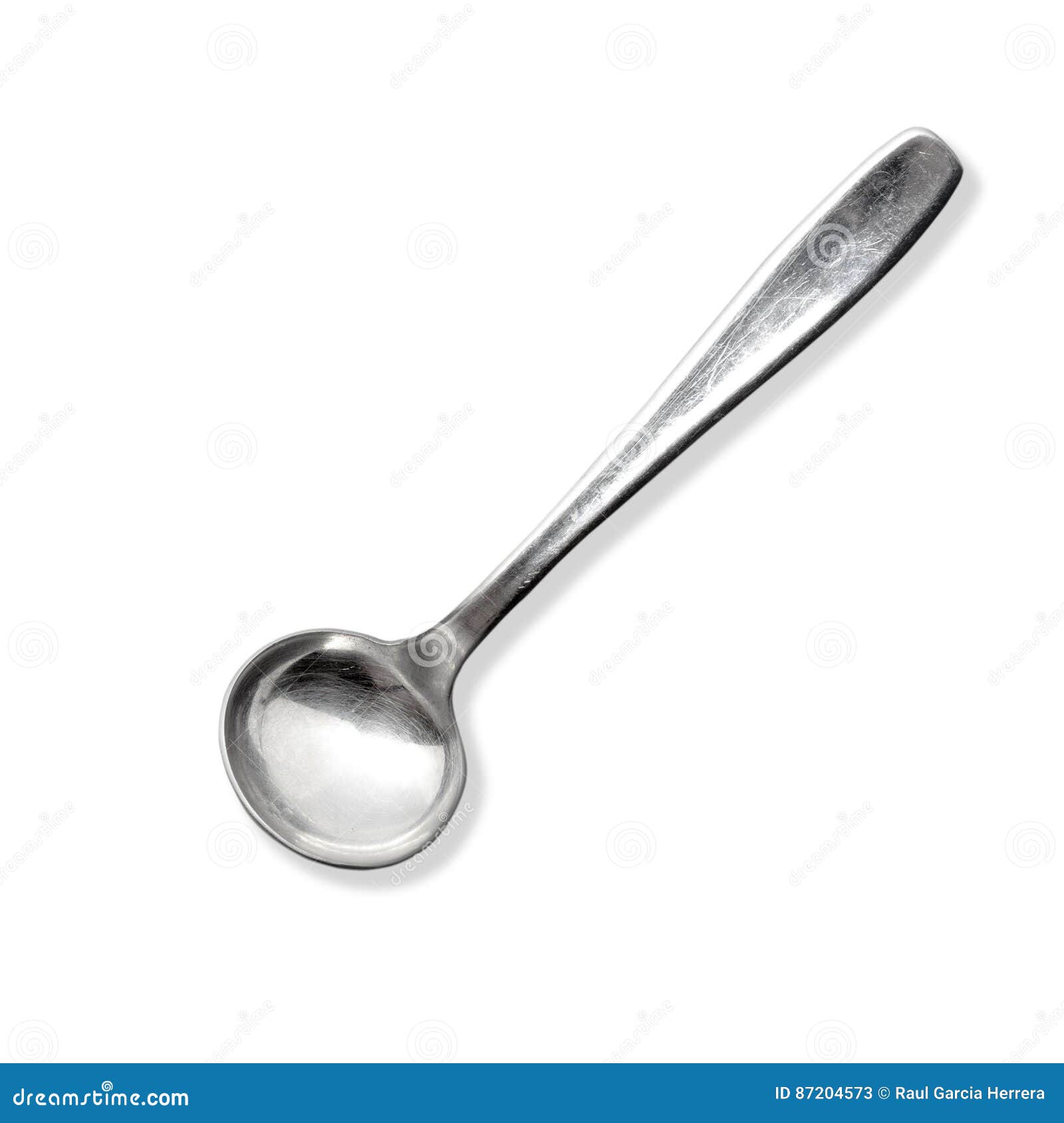 Zilveren Pollepel Op Witte Achtergrond Stock Afbeelding - Image of ...