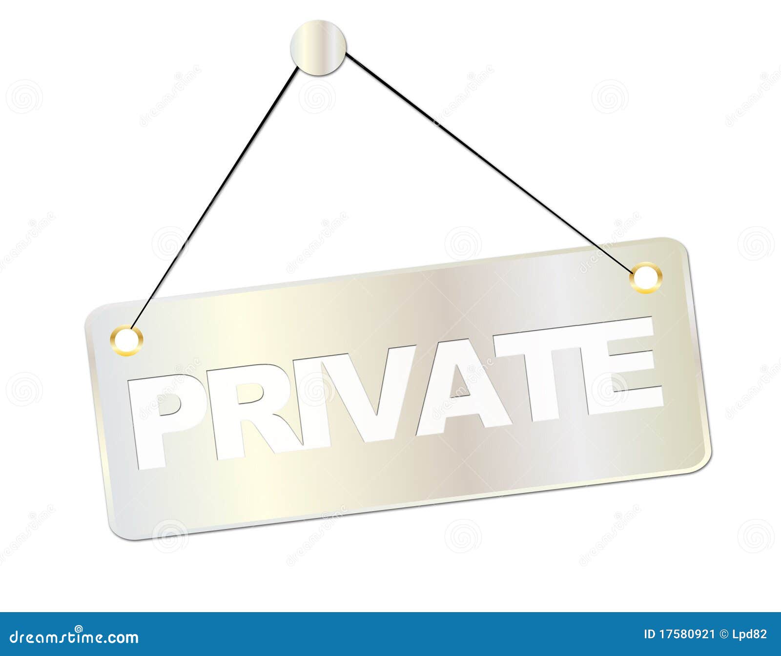 Zilveren privé teken stock illustratie. Illustration of signalering ...