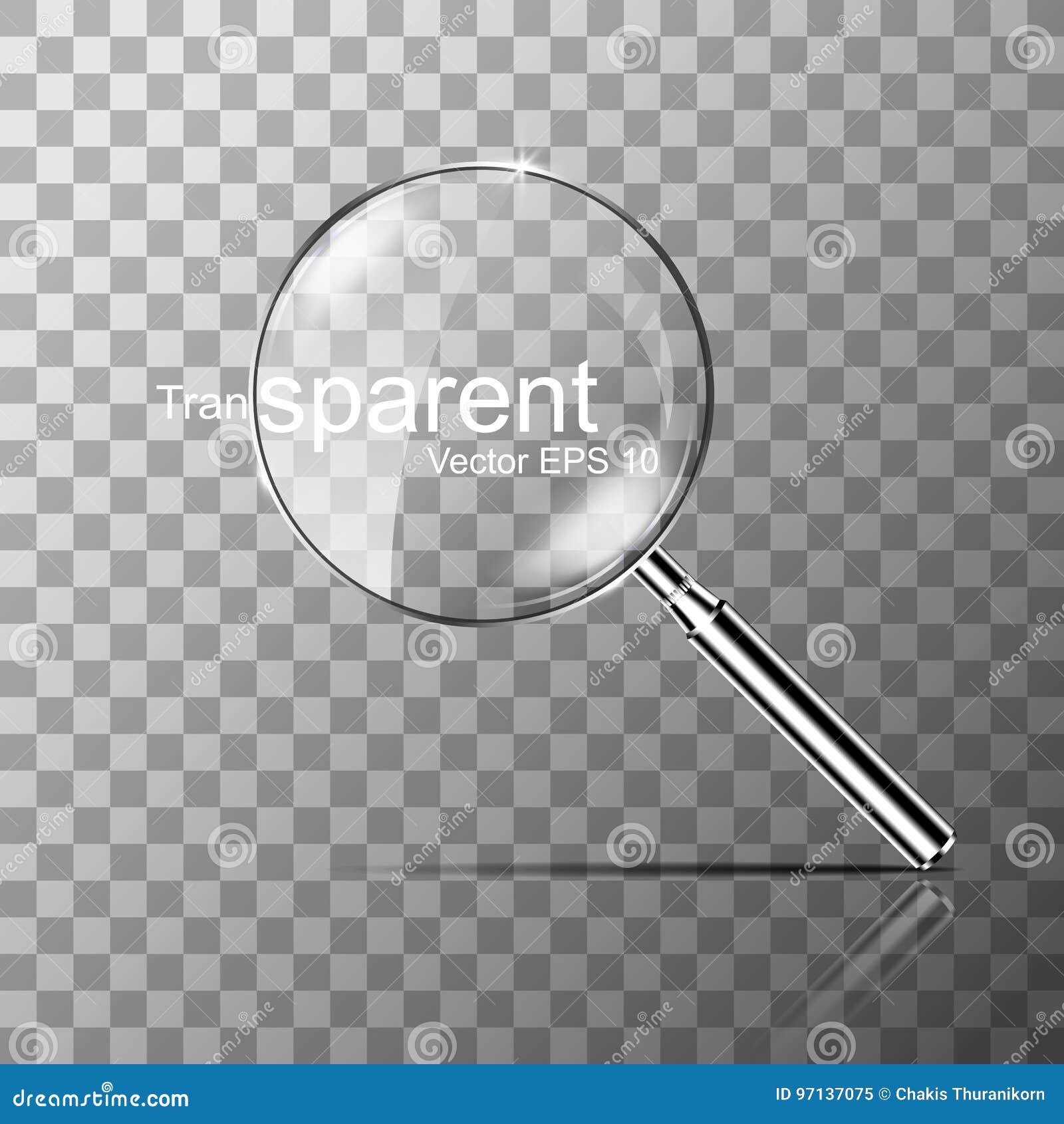 Zilveren Vergrootglas, Transparante Vectorillustratie Vector ...