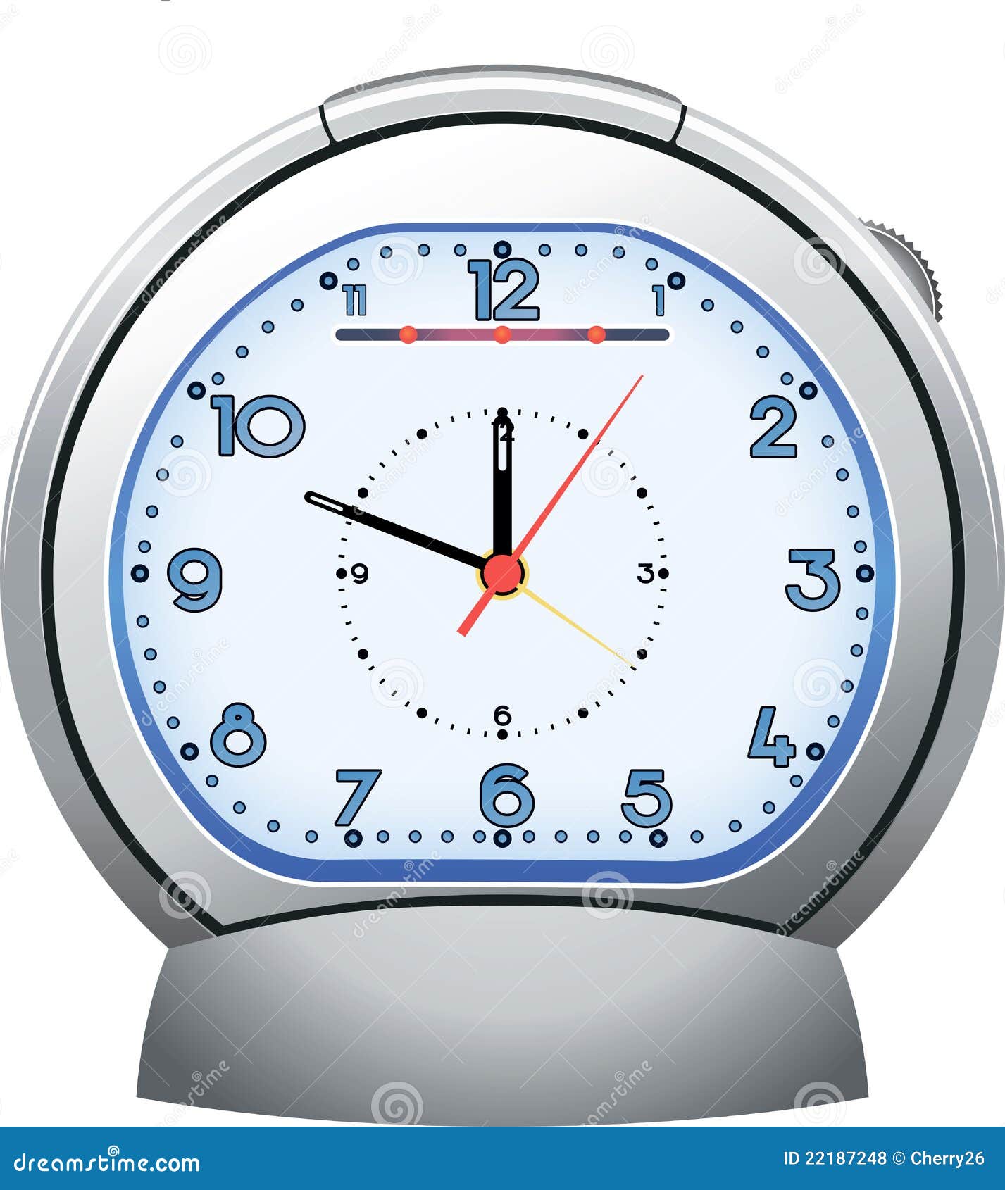 Zilveren Wekker Illustratoin Vector Illustratie - Illustration of ...