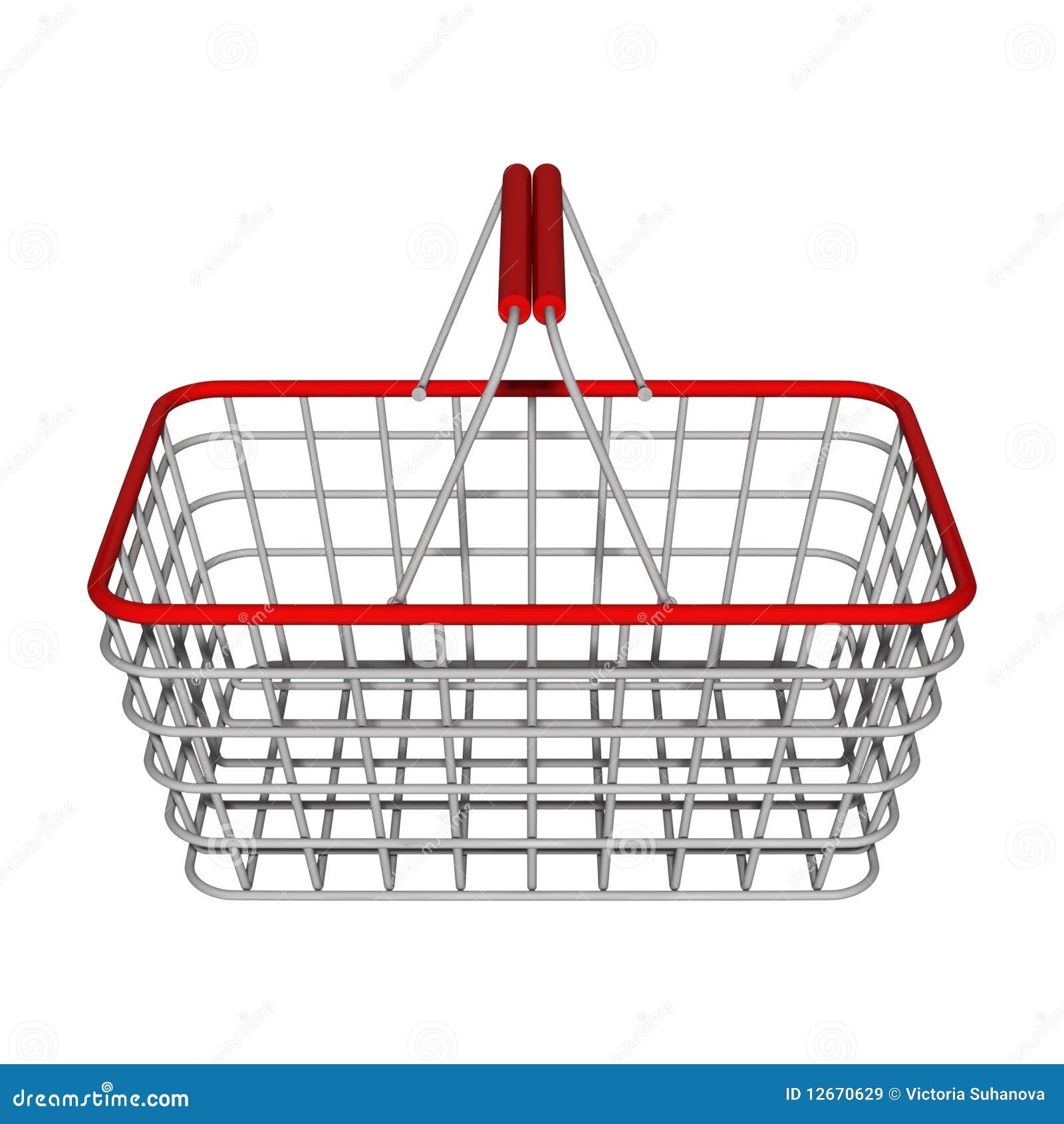 Zilveren winkelmand stock illustratie. Illustration of metaal - 12670629