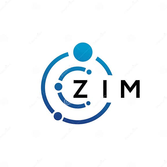 ZIM Letter Technology Logo Design on White Background. ZIM Creative ...