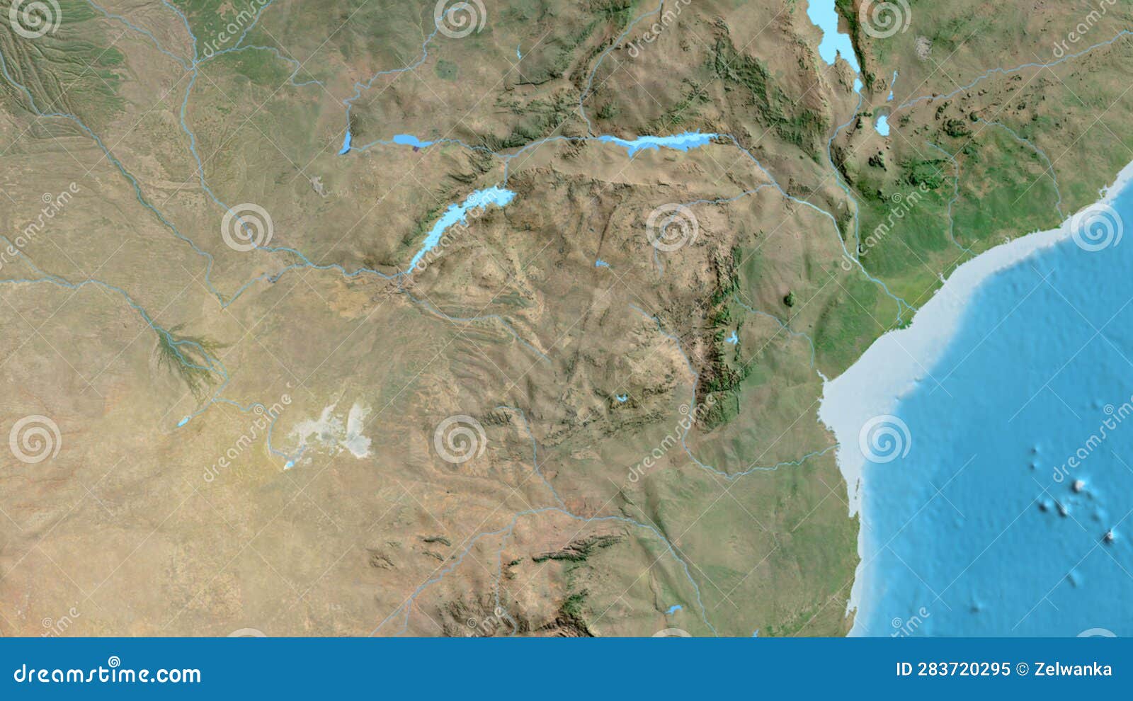 Zimbabwe Area. Satellite Map Stock Illustration - Illustration of south ...