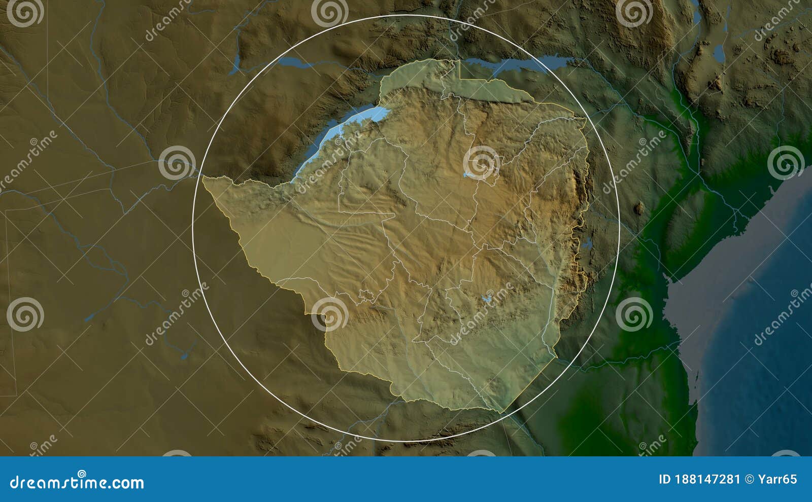 Zimbabwe - Circled. Physical Stock Illustration - Illustration of ...