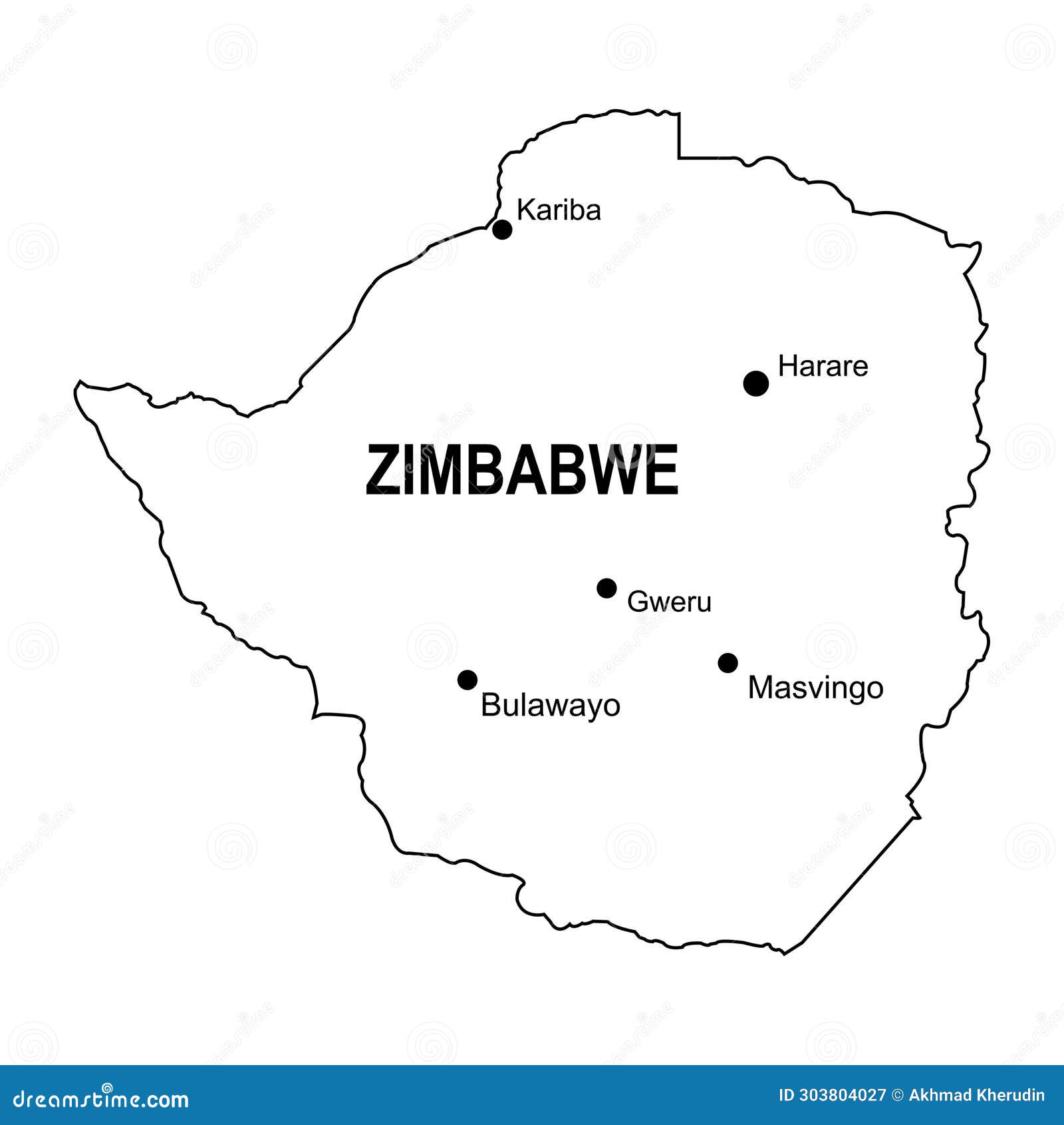 Zimbabwe country map stock illustration. Illustration of topography ...
