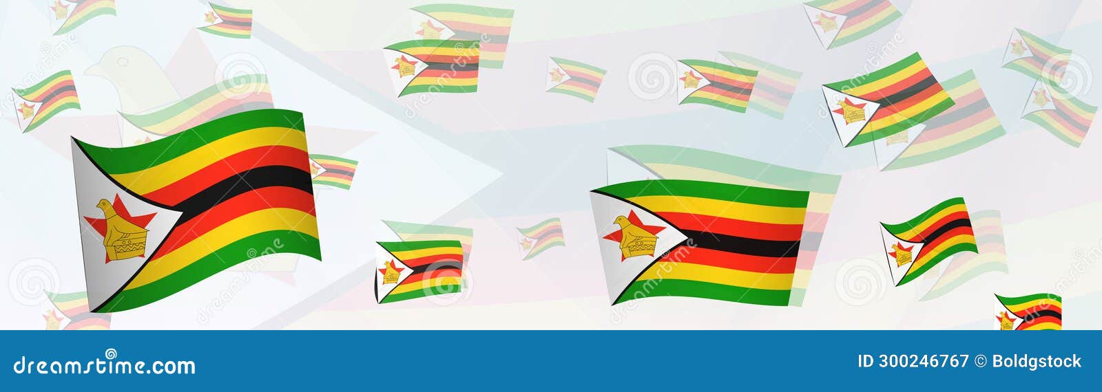 Zimbabwe Flag-themed Abstract Design on a Banner. Abstract Background ...