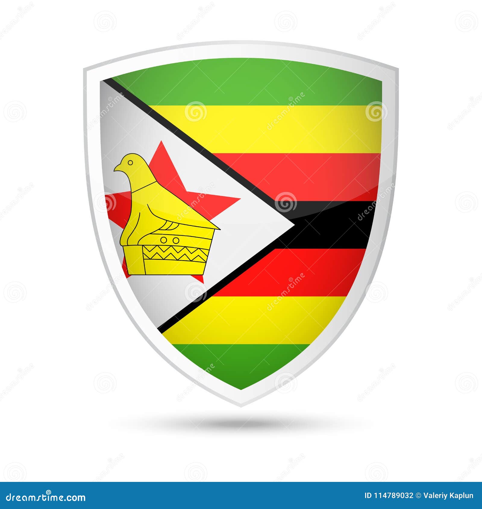Zimbabwe Flag Vector Shield Icon Stock Illustration - Illustration of ...