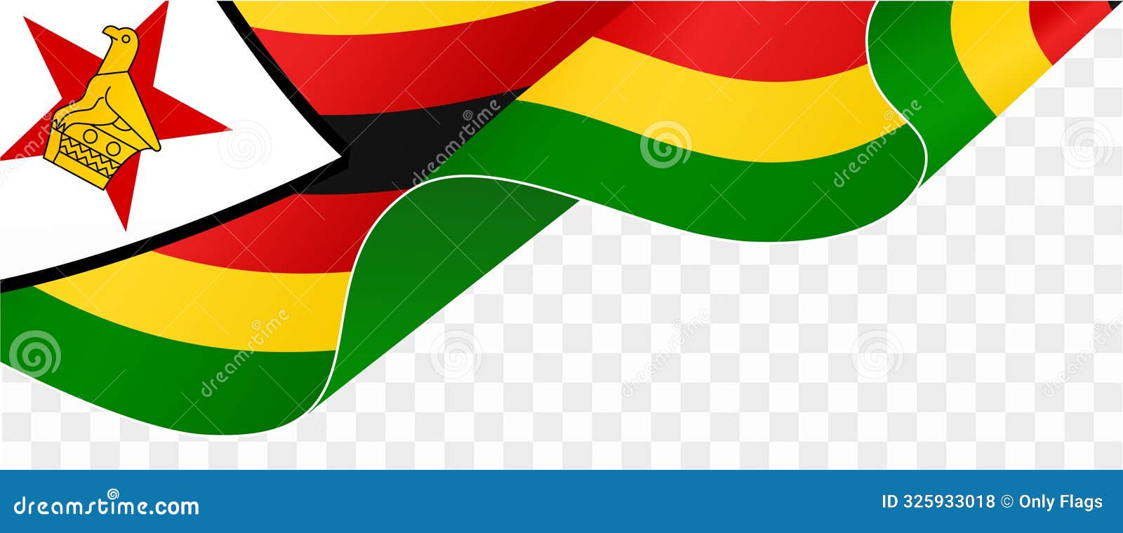 Zimbabwe Flag Wave Isolated on Png or Transparent Background Vector ...
