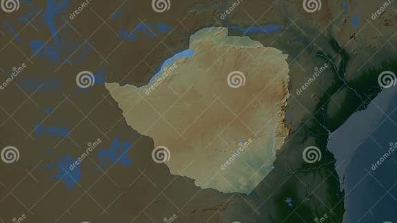 Zimbabwe Highlighted. Physical Stock Illustration - Illustration of ...