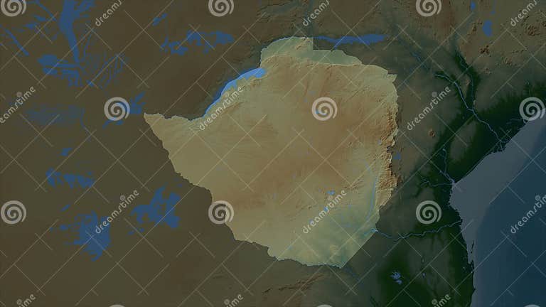 Zimbabwe Highlighted. Physical Stock Illustration - Illustration of ...