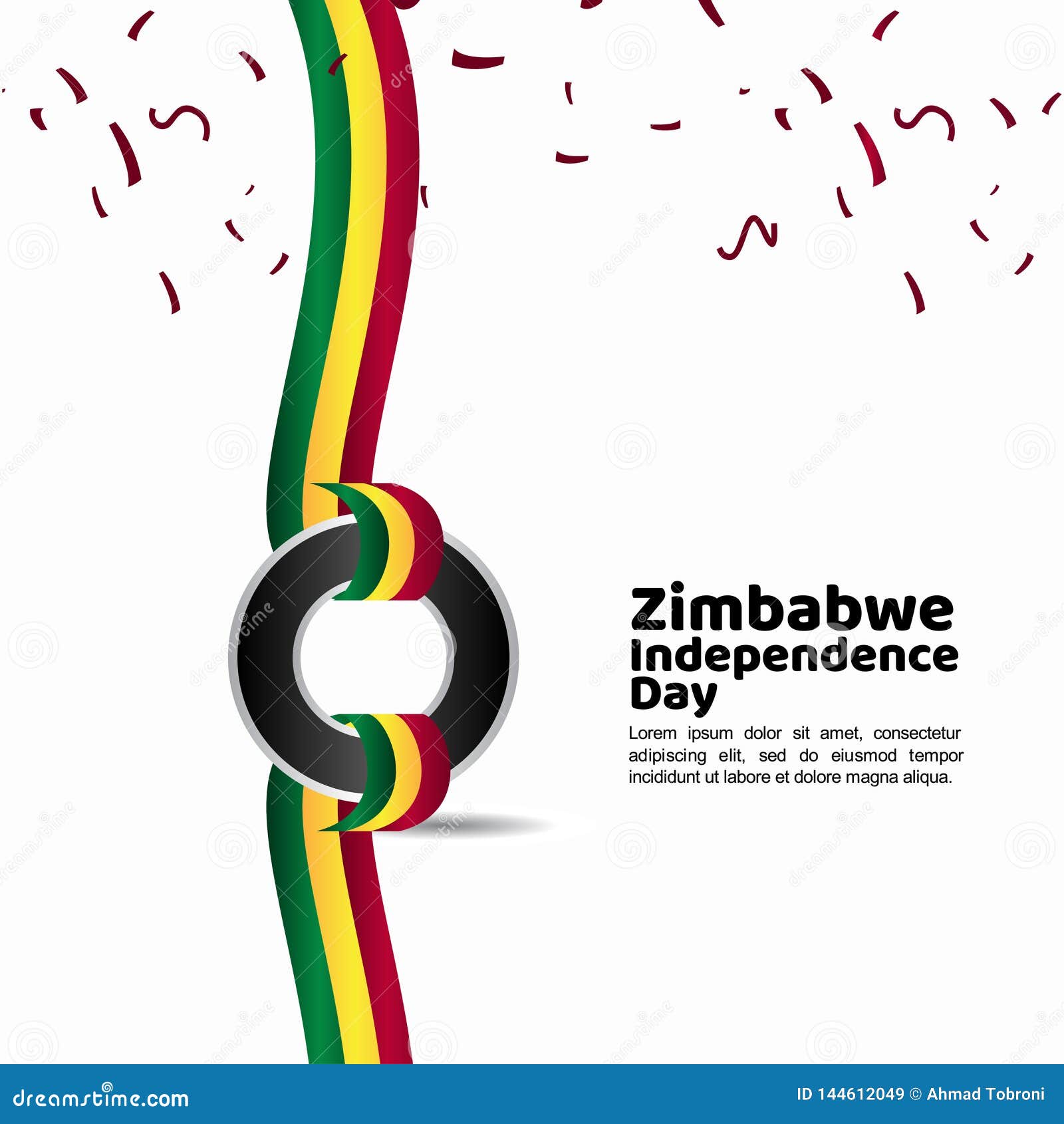 Zimbabwe Independence Day Vector Template Design Illustration Stock ...