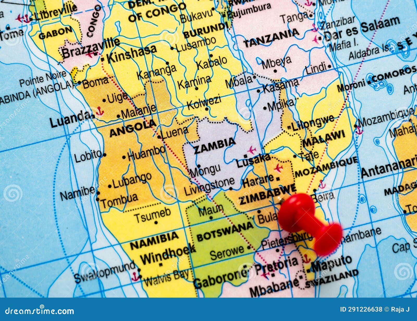 Zimbabwe Location on World Map Stock Photo - Image of globe, falls: 291226638