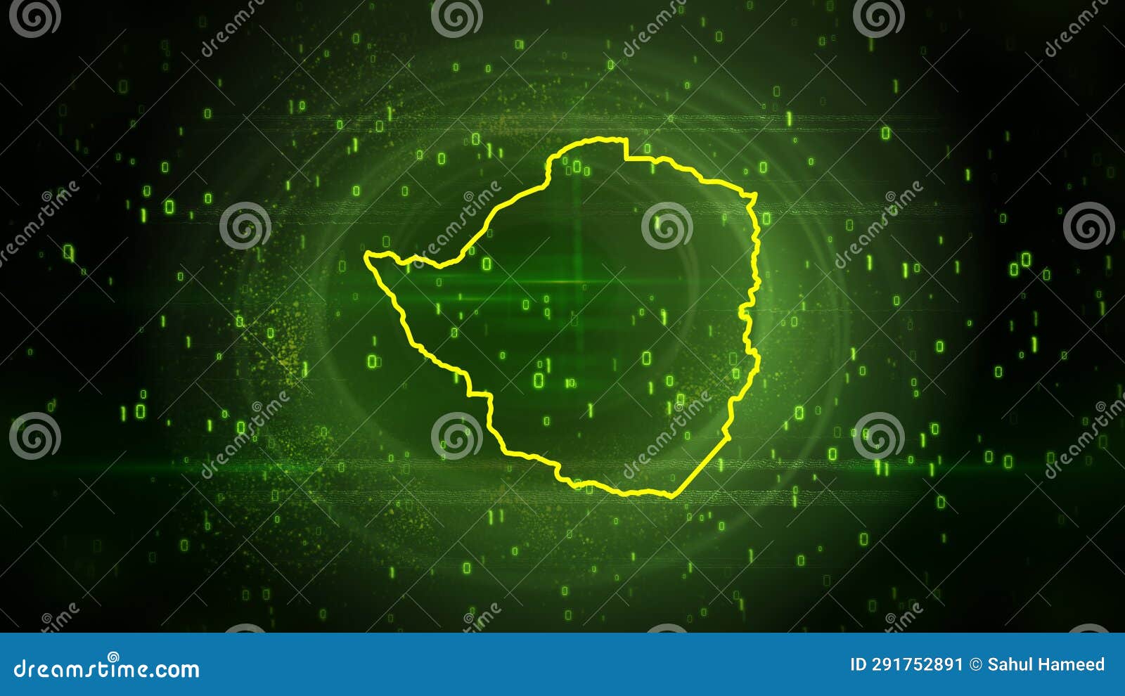 Zimbabwe Map on Digital Background Stock Illustration - Illustration of ...