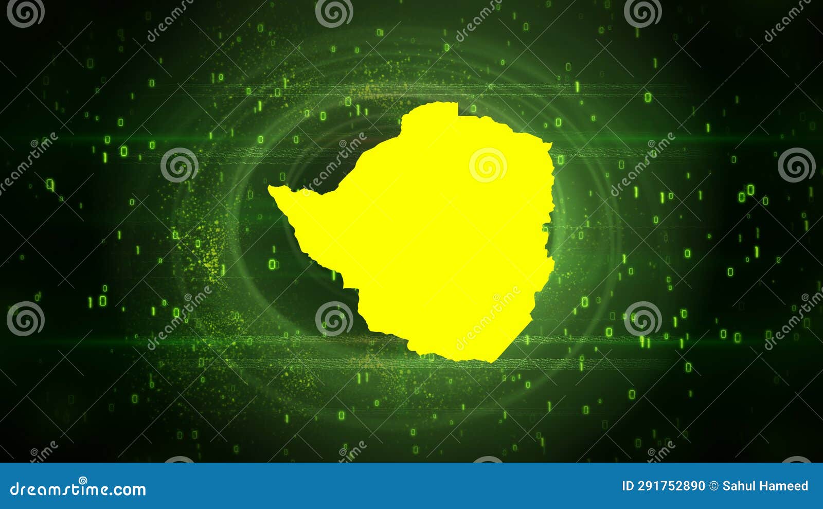Zimbabwe Map on Digital Background Stock Illustration - Illustration of ...