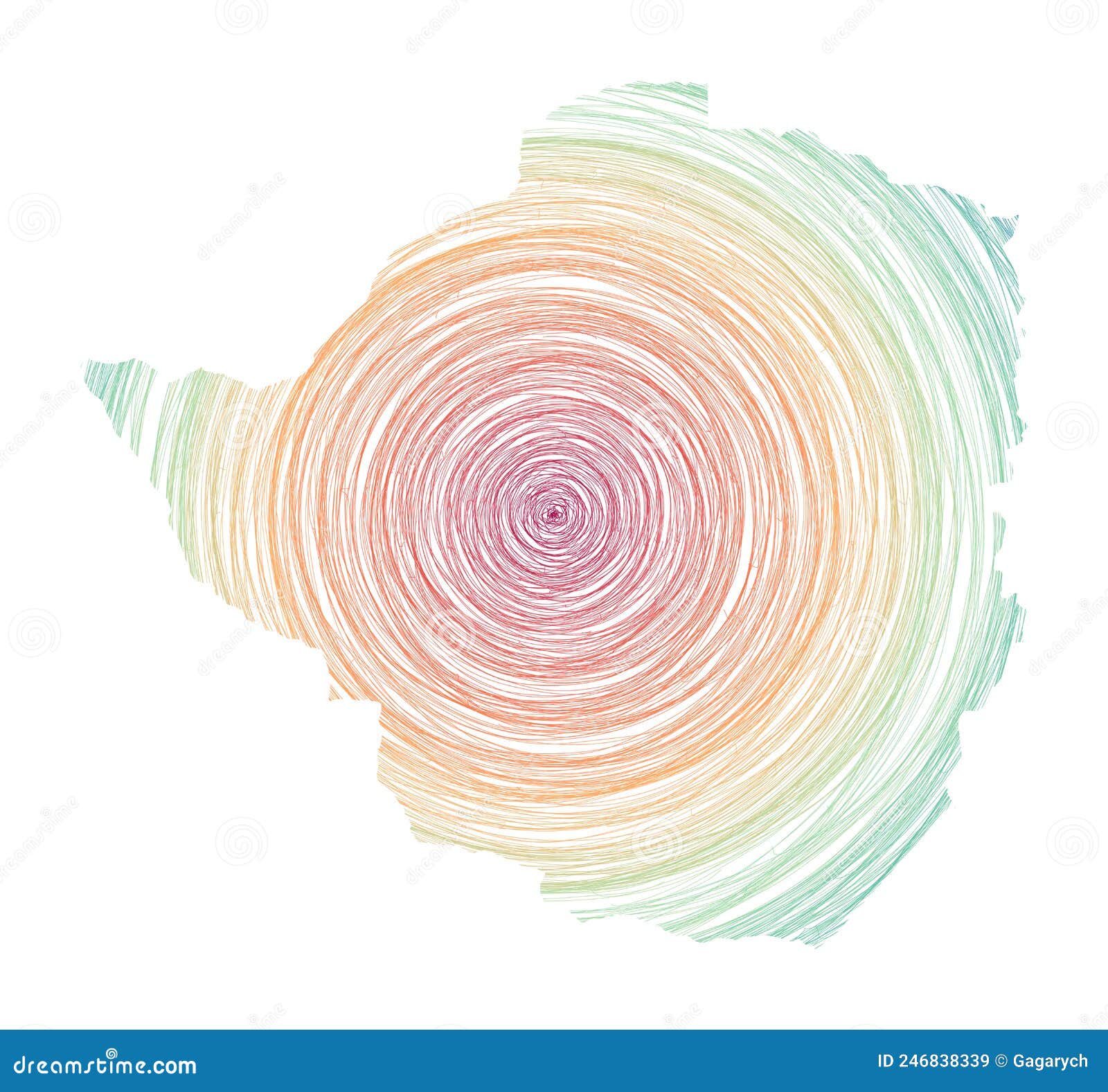 Zimbabwe Map Filled with Concentric Circles. Stock Vector ...