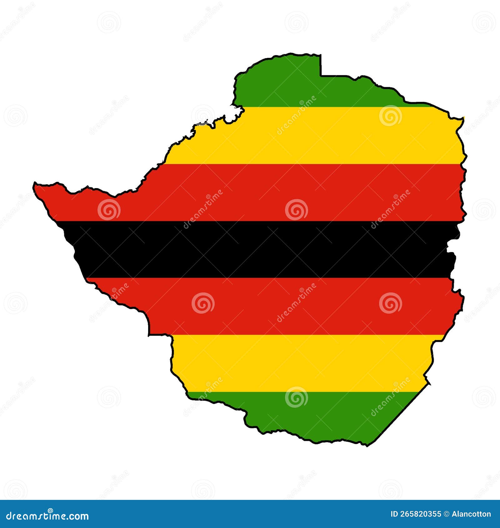 Zimbabwe Outline Map With The Handwritten Country Name. Continuous Line ...