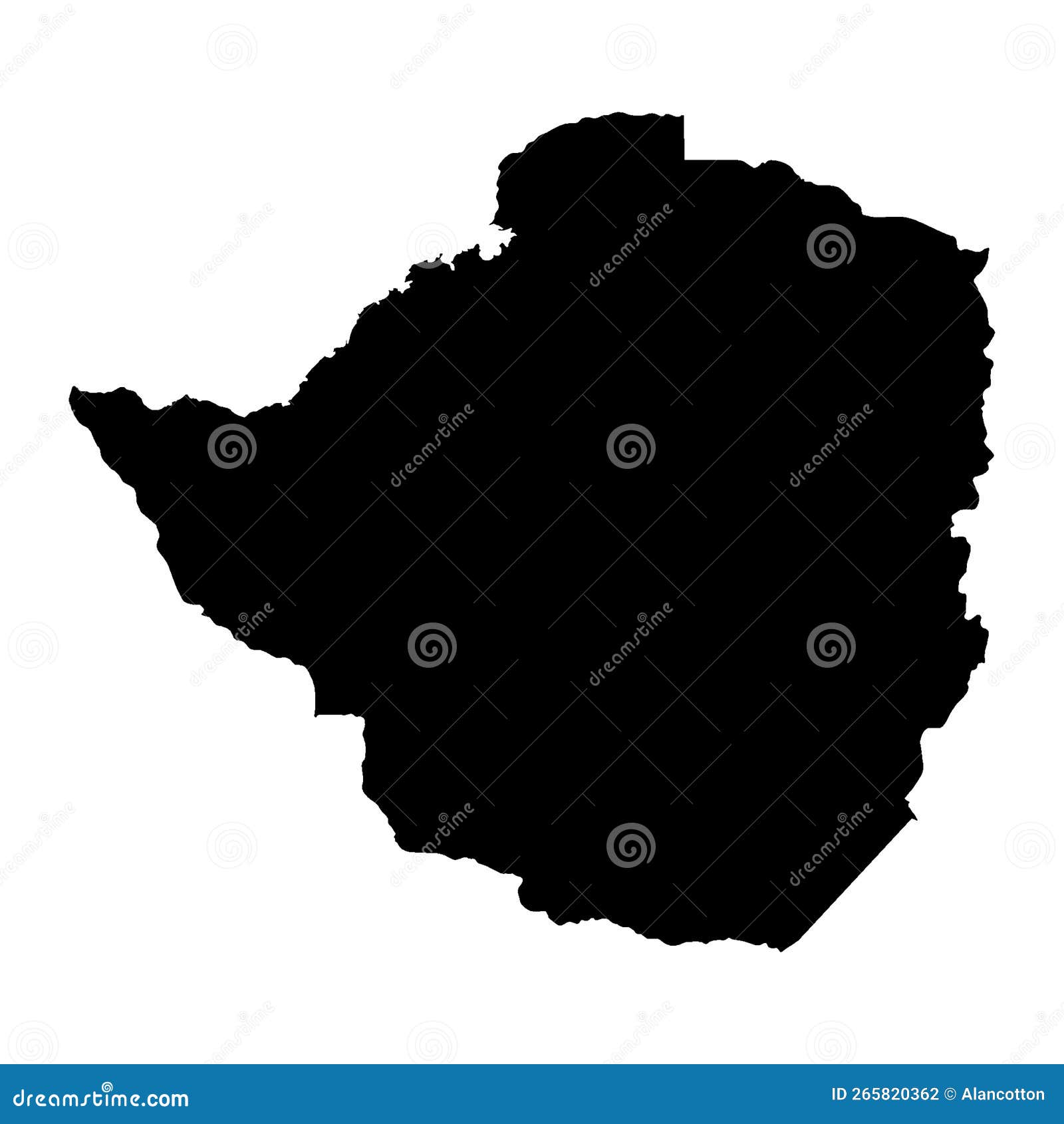 Zimbabwe Map Silhouette stock vector. Illustration of cartography ...