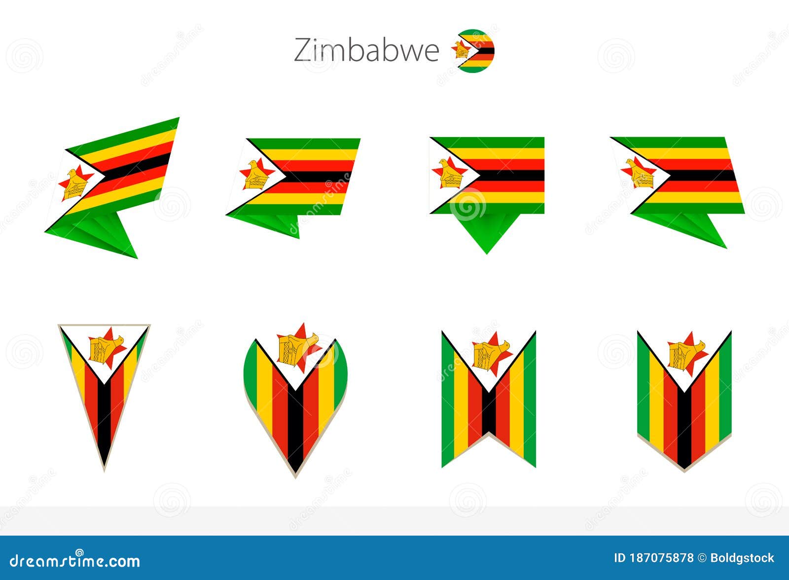 Zimbabwe National Flag Collection, Eight Versions of Zimbabwe Vector ...