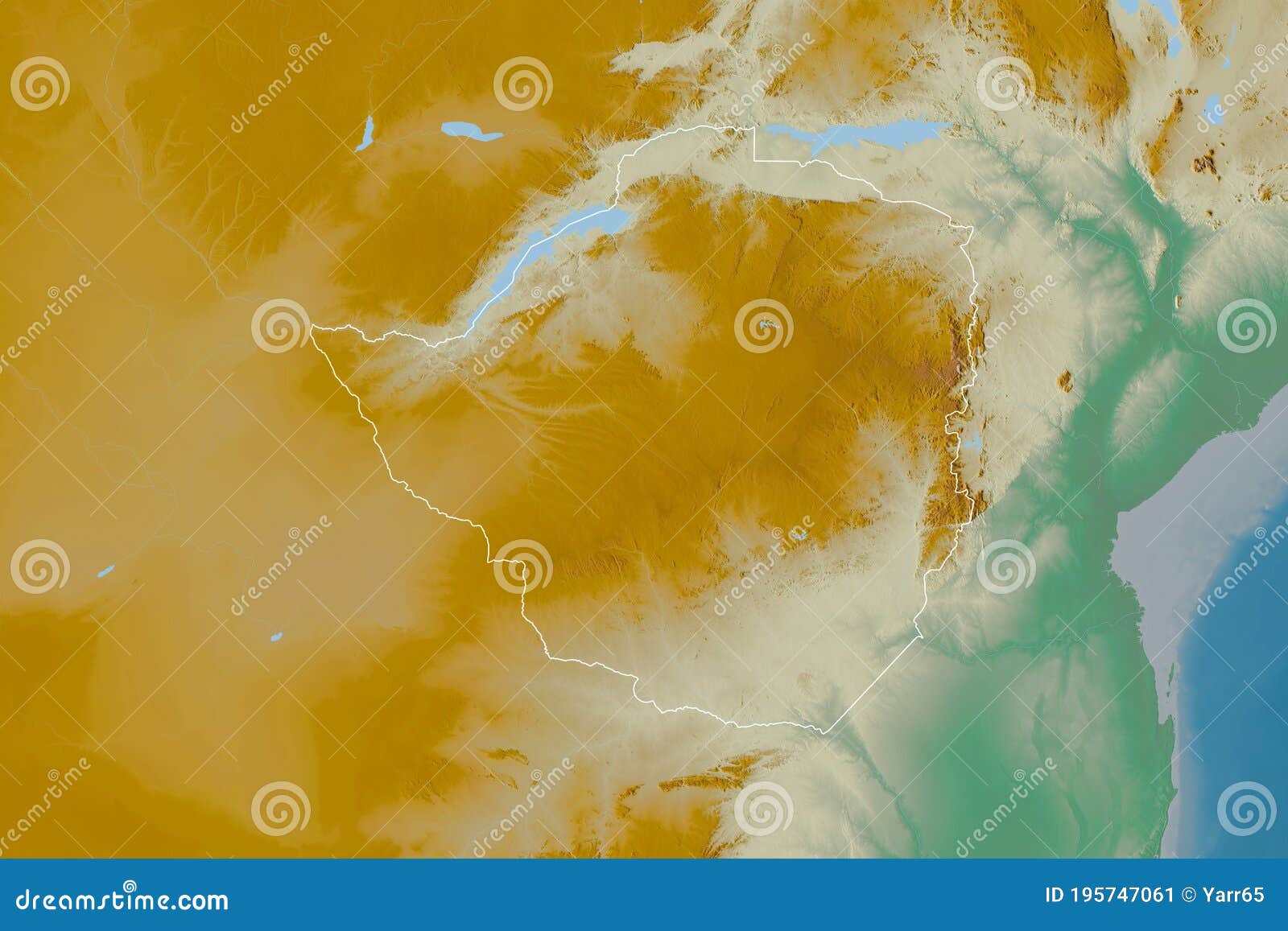 Zimbabwe outlined. Relief stock illustration. Illustration of planet ...