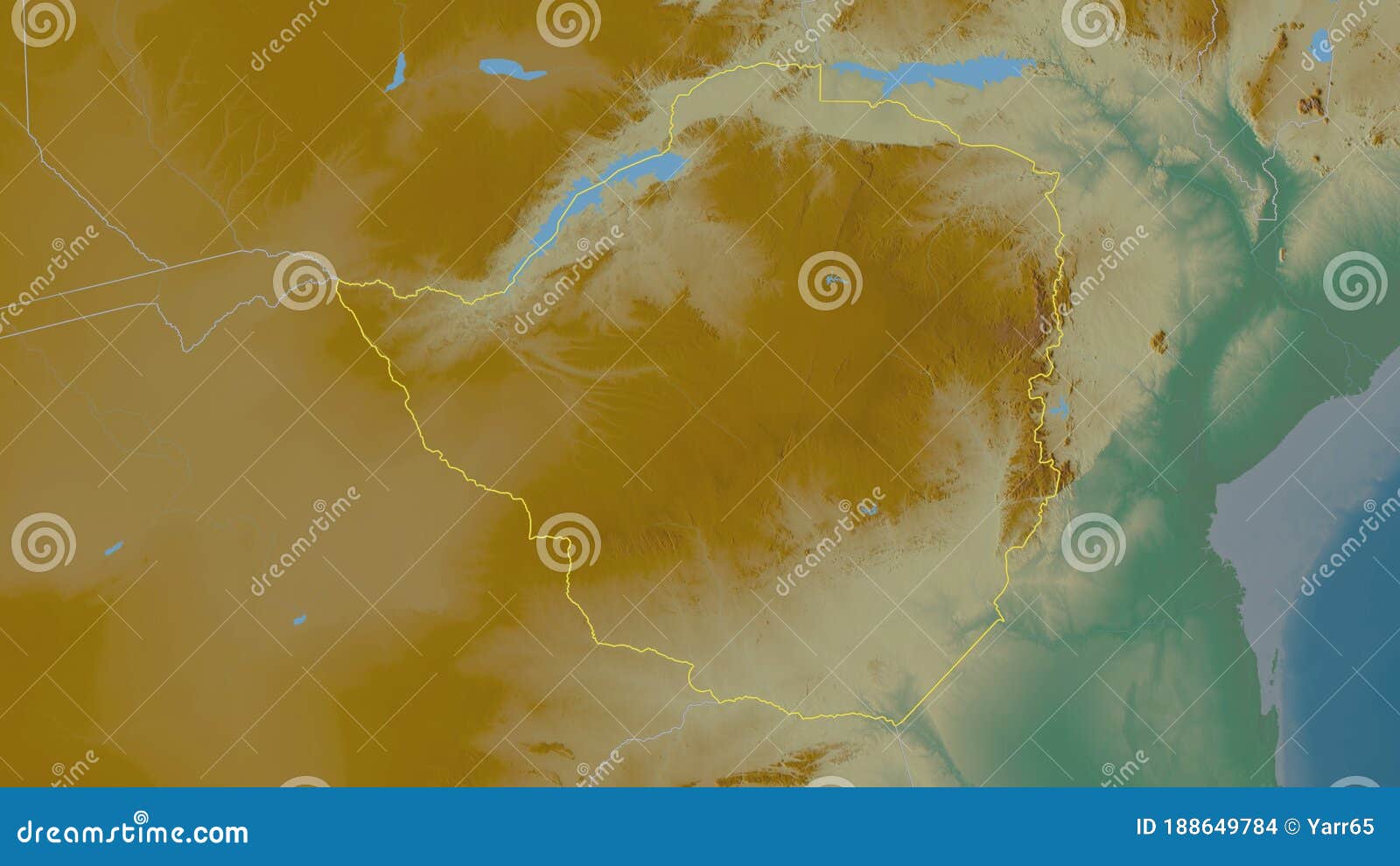 Zimbabwe - Overview. Relief Stock Illustration - Illustration of ...