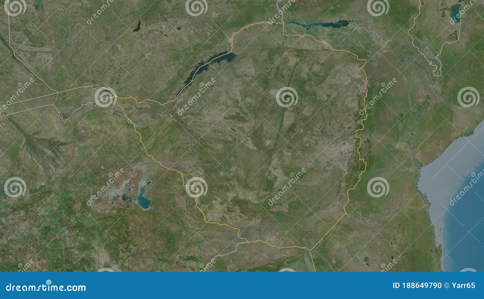 Zimbabwe - Overview. Satellite Stock Photo - Image of administrative ...